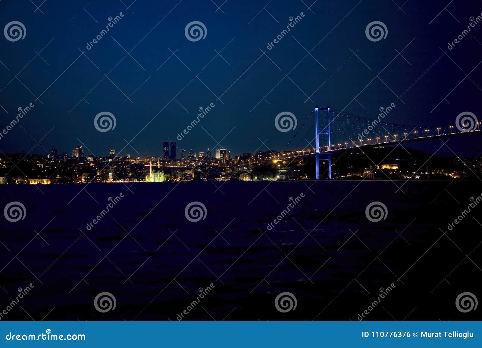Istanbul Bosphorus View at Night Stock Photo - Image of outdoors ...
