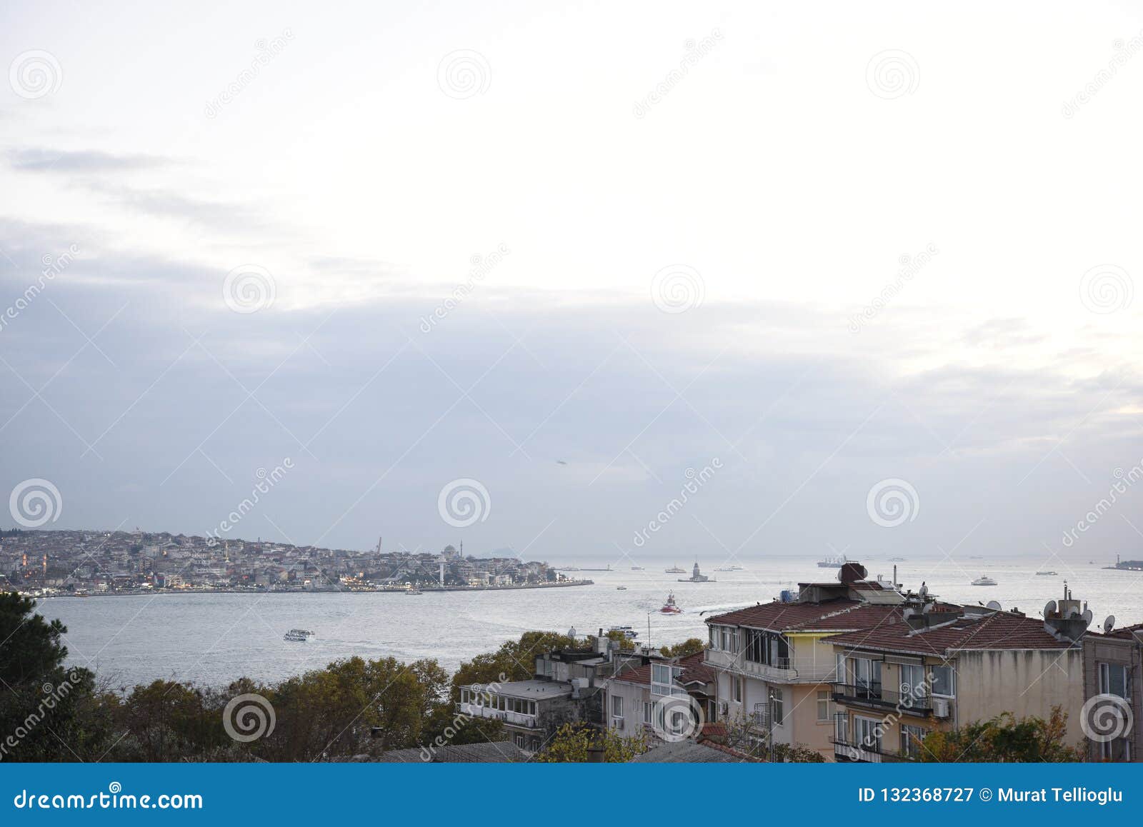 Istanbul bosphorus view stock image. Image of modern - 132368727