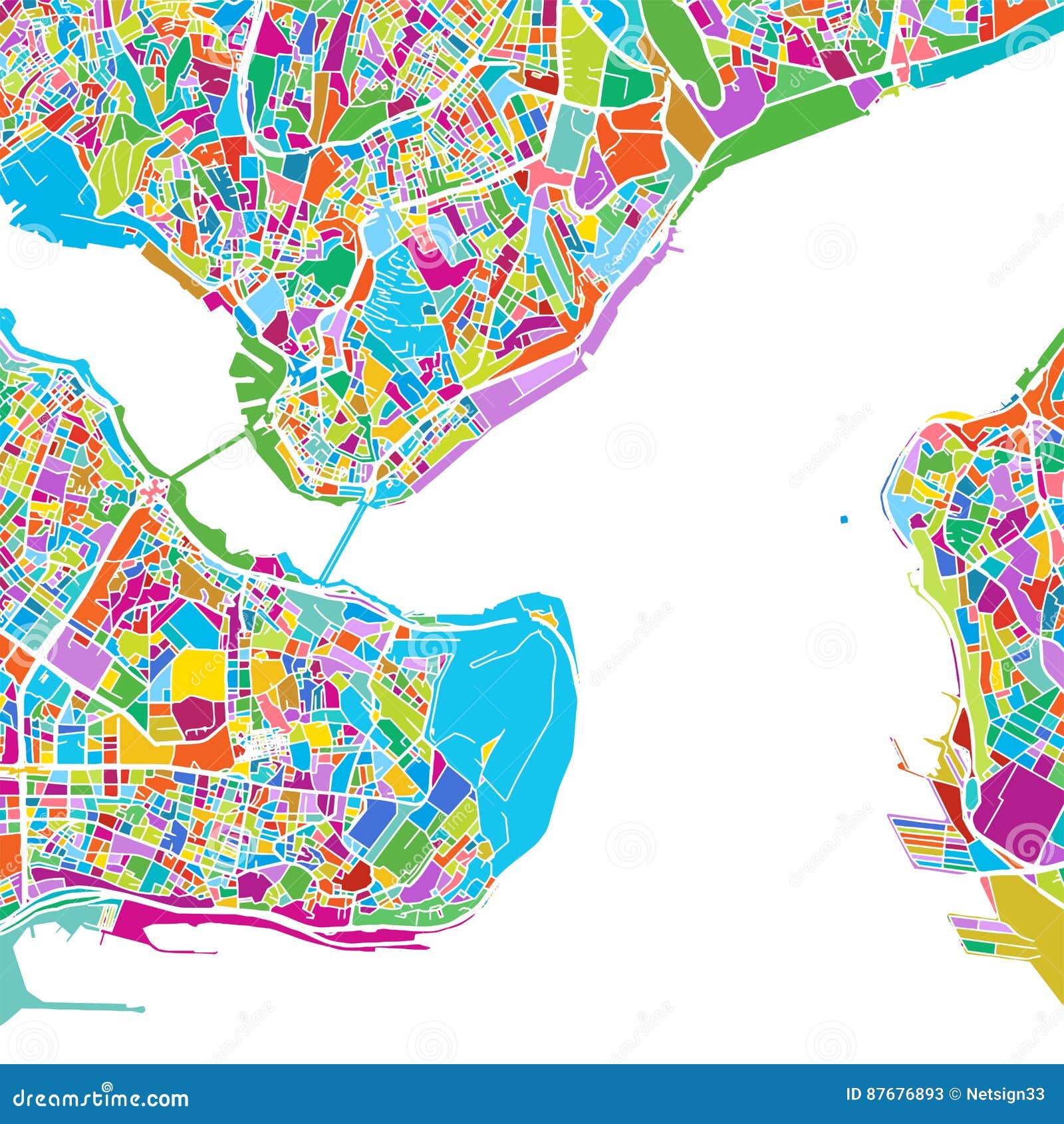 Istanbul Colorful Vector Map Stock Vector - Illustration of separated ...