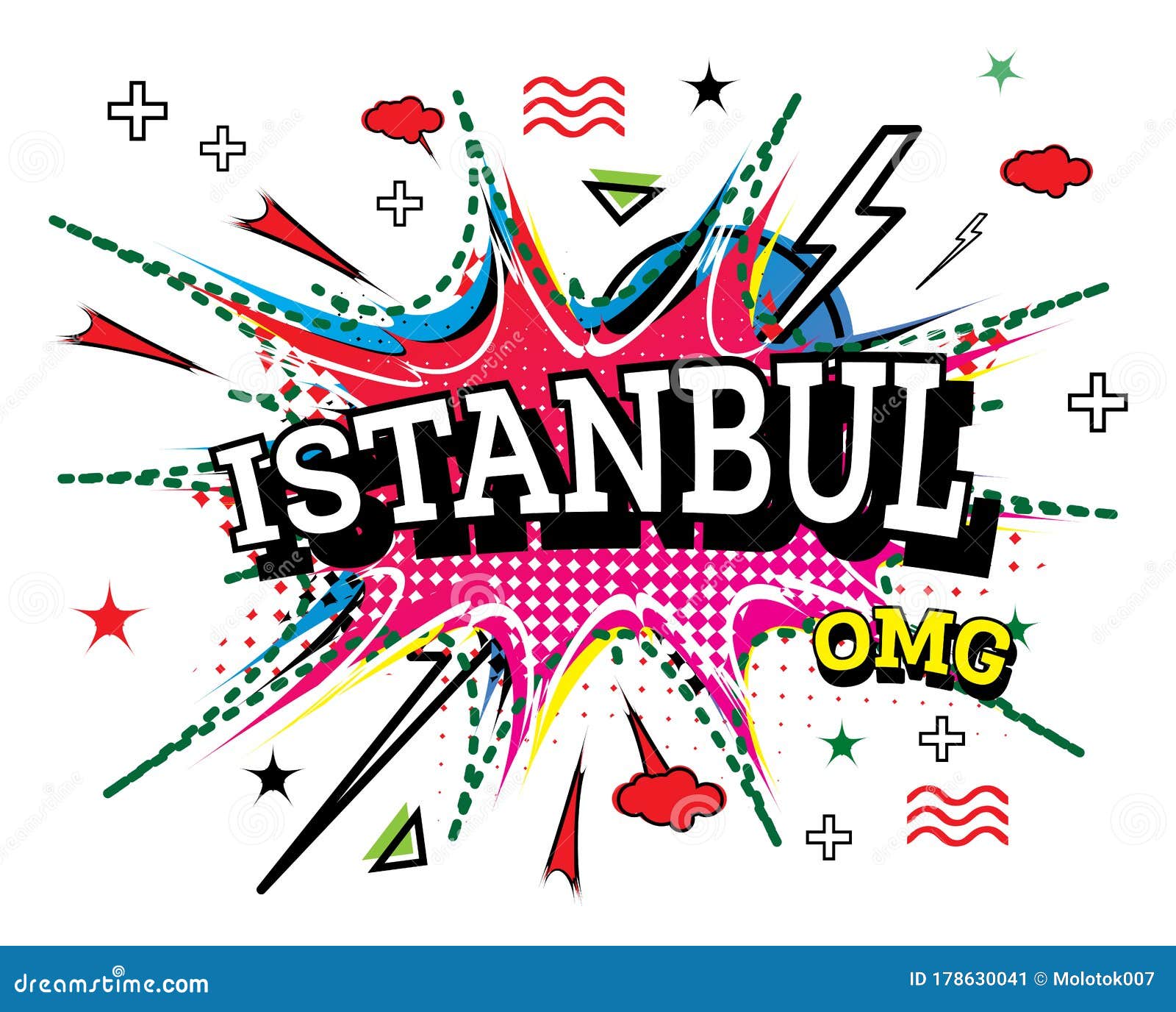 Istanbul Comic Text in Pop Art Style Isolated on White Background Stock ...