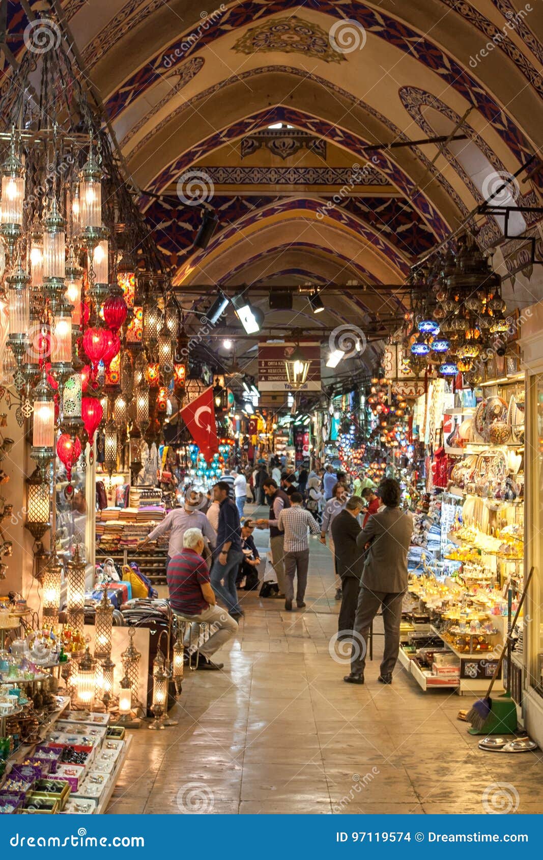 Istanbul Grand Bazaar editorial stock image. Image of turkey - 97119574