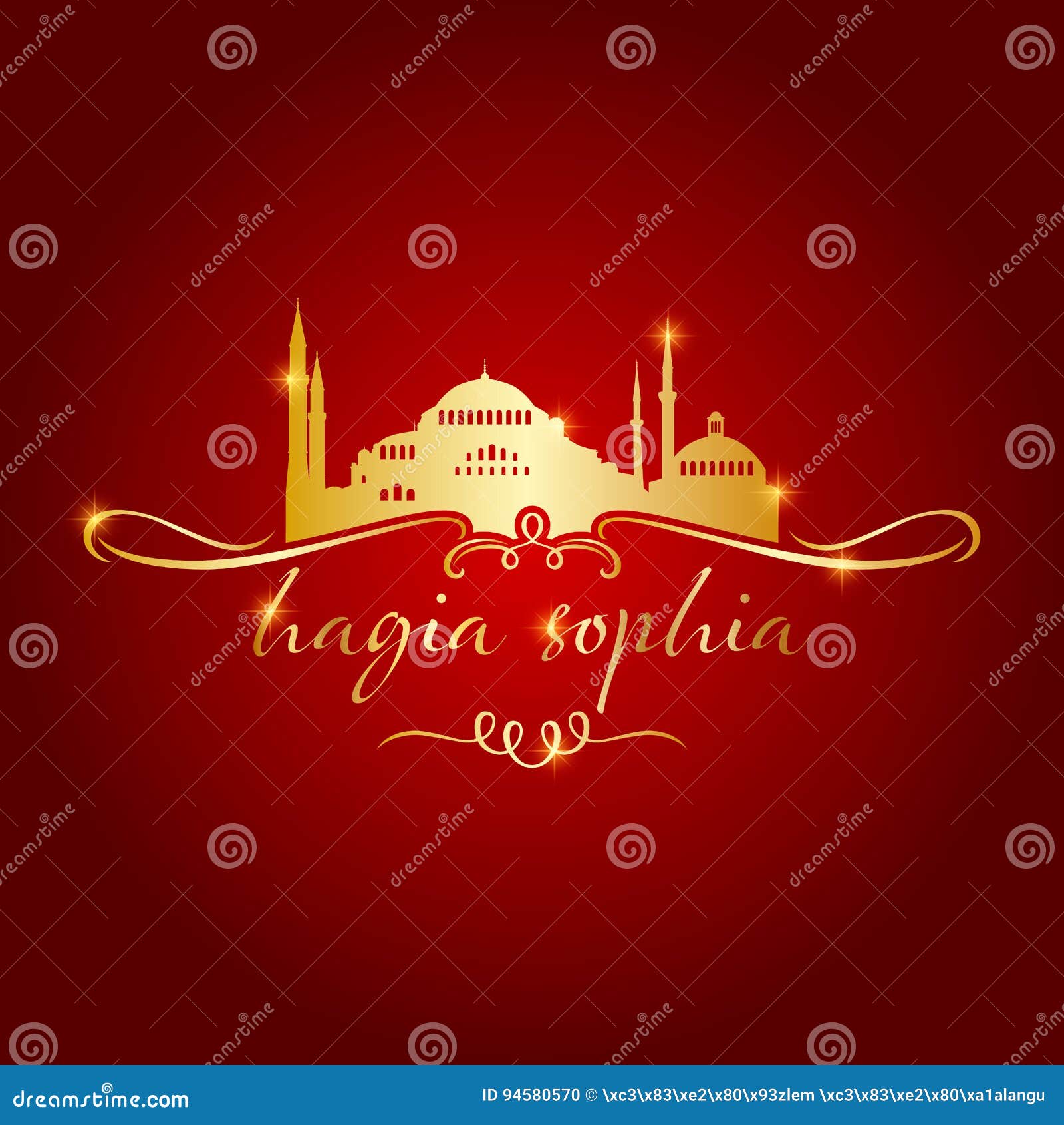 Istanbul Hagia Sophia Mosque Logo, Icon and Symbol Vector Illustration ...