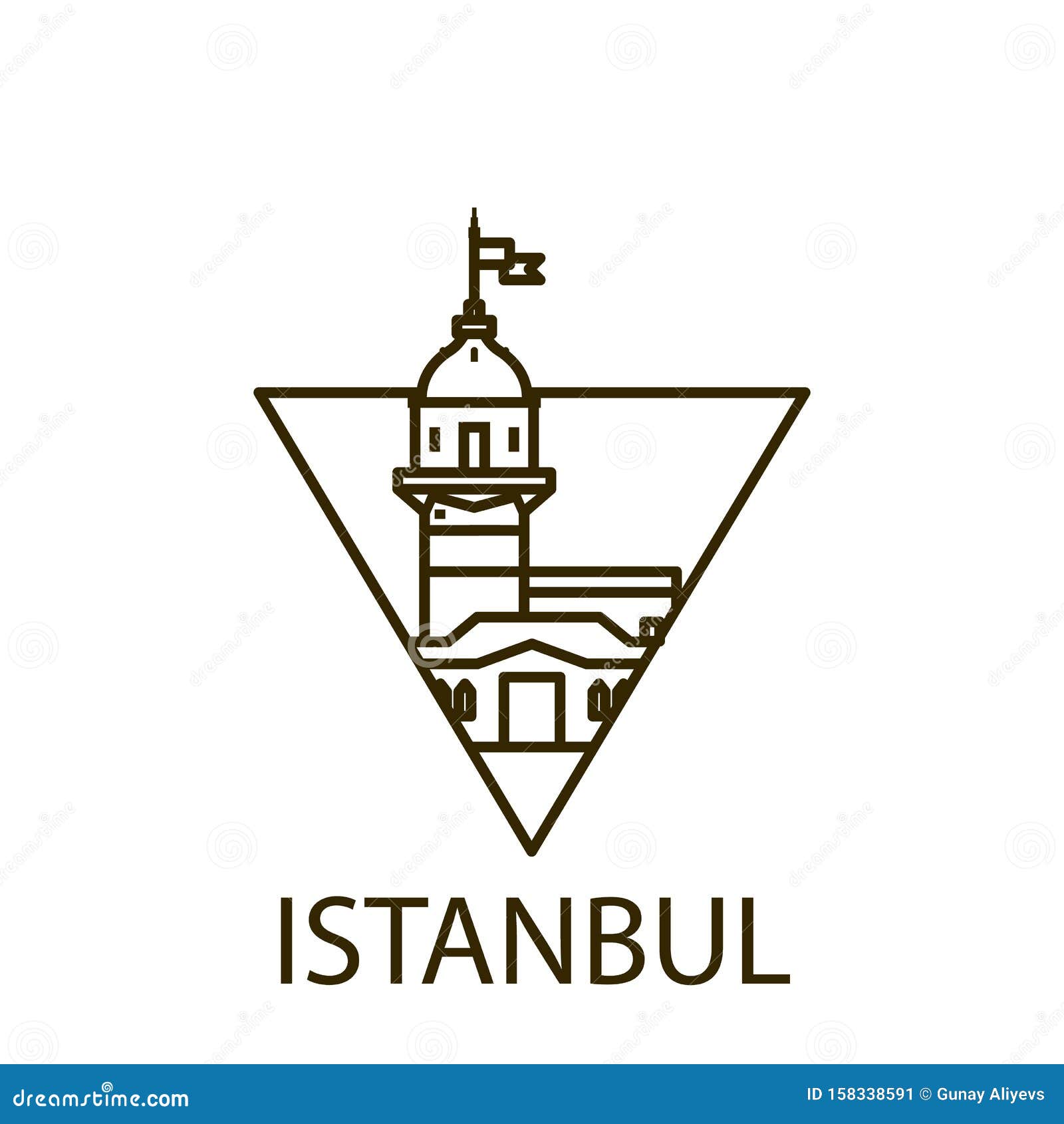 Istanbul Icon. Element of City in Triangle Icon Stock Illustration ...