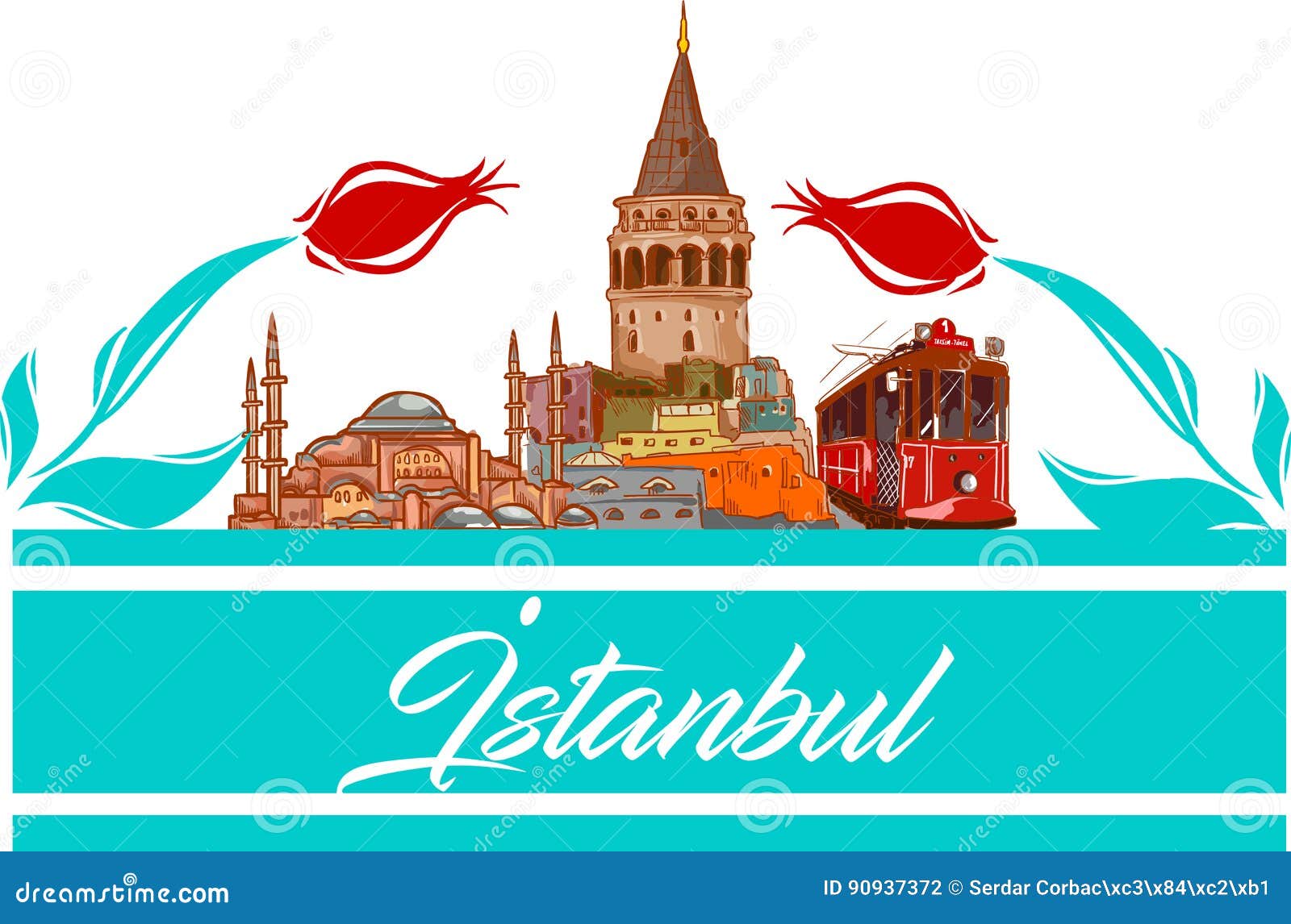 Istanbul Icon and Shape Vector Illustration Stock Vector - Illustration ...