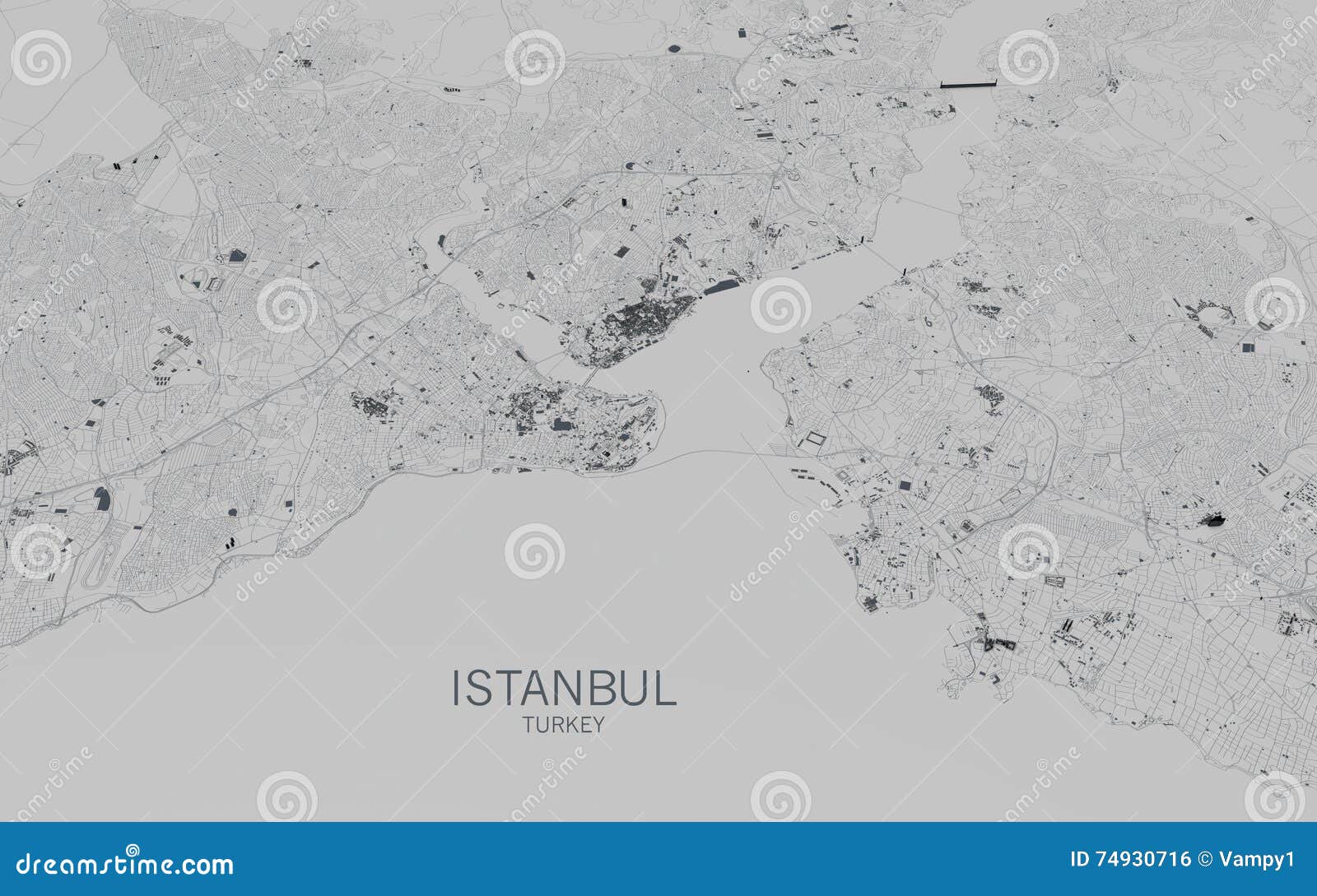Istanbul Map, Satellite View, City, Turkey Stock Photo - Image of ...