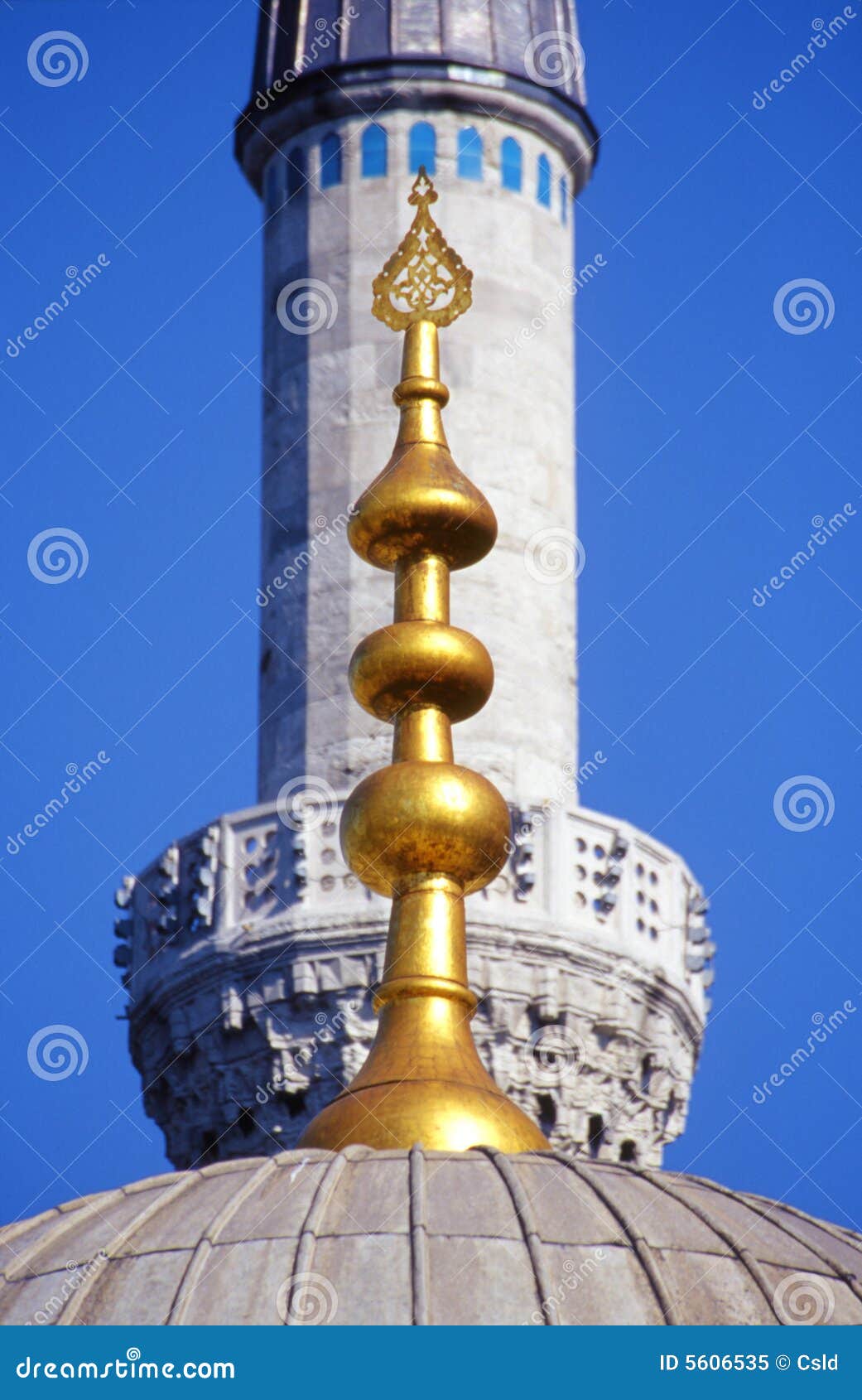 Istanbul, Minaret of the Blue Mosque and Copula Stock Image - Image of ...