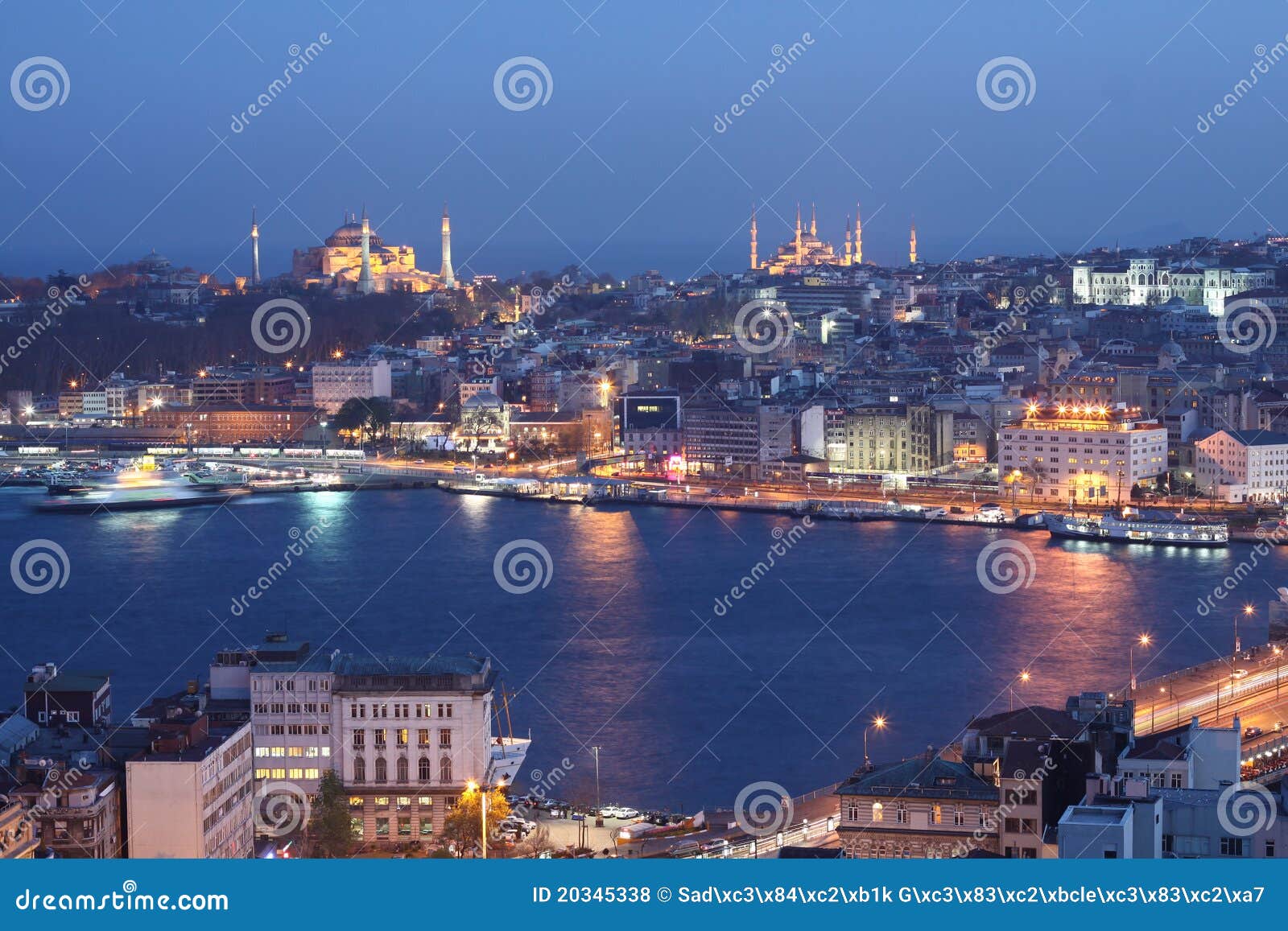 Istanbul at Night stock photo. Image of golden, faith - 20345338