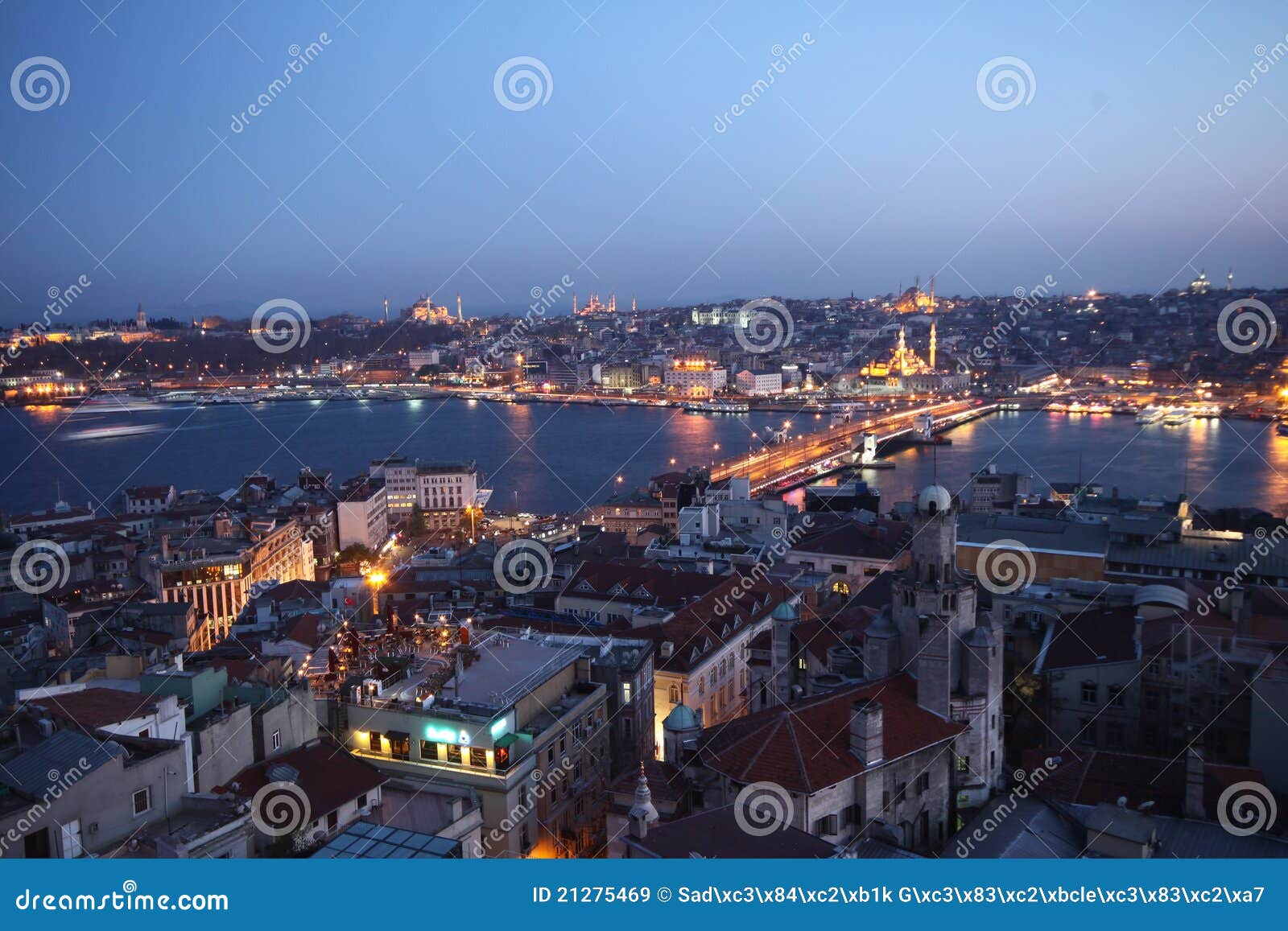 Istanbul at Night stock image. Image of horn, lights - 21275469