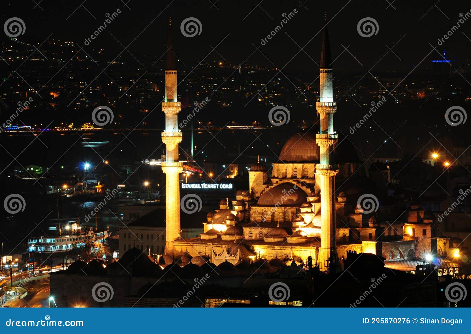 Istanbul night stock photo. Image of landscape, sunset - 295870276