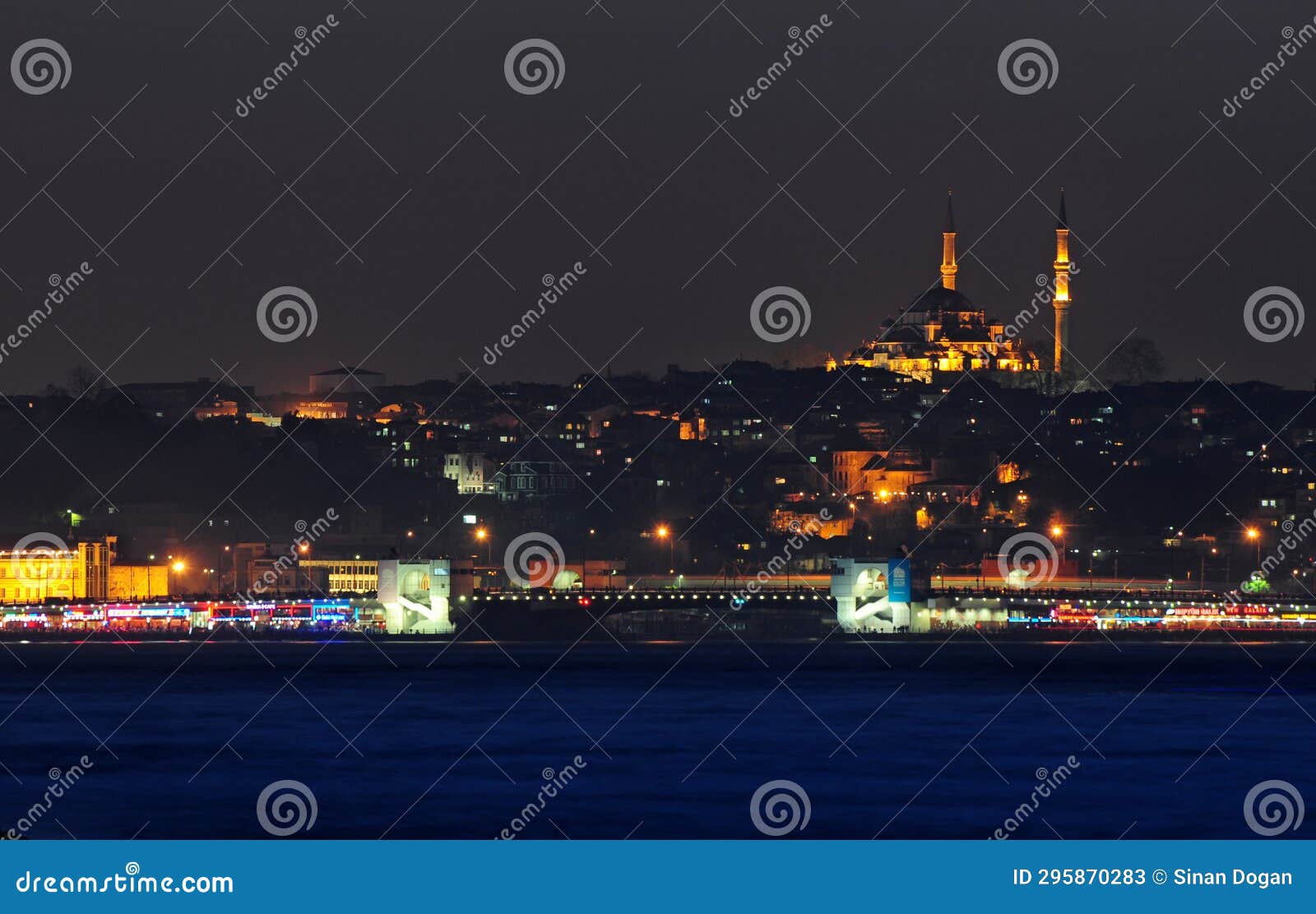 Istanbul night stock image. Image of building, sunset - 295870283