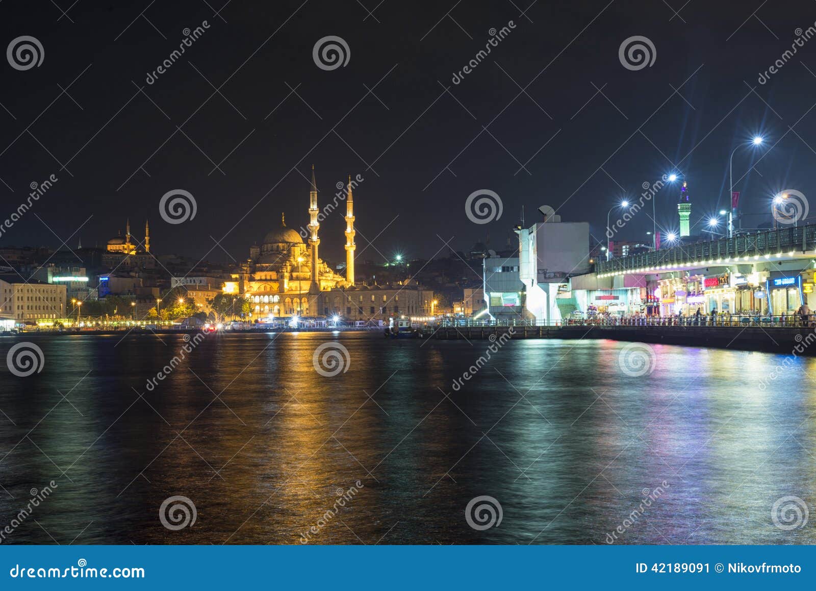 Istanbul by night stock image. Image of water, europe - 42189091