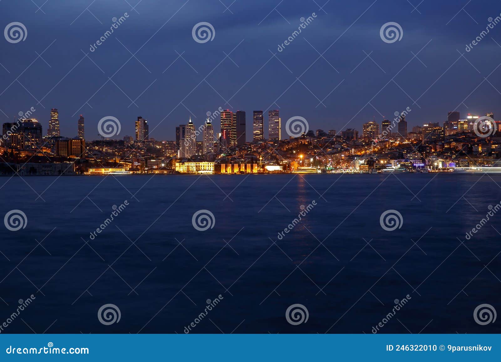Istanbul Night View. Cityscape of Istanbul, Turkey Stock Photo - Image ...