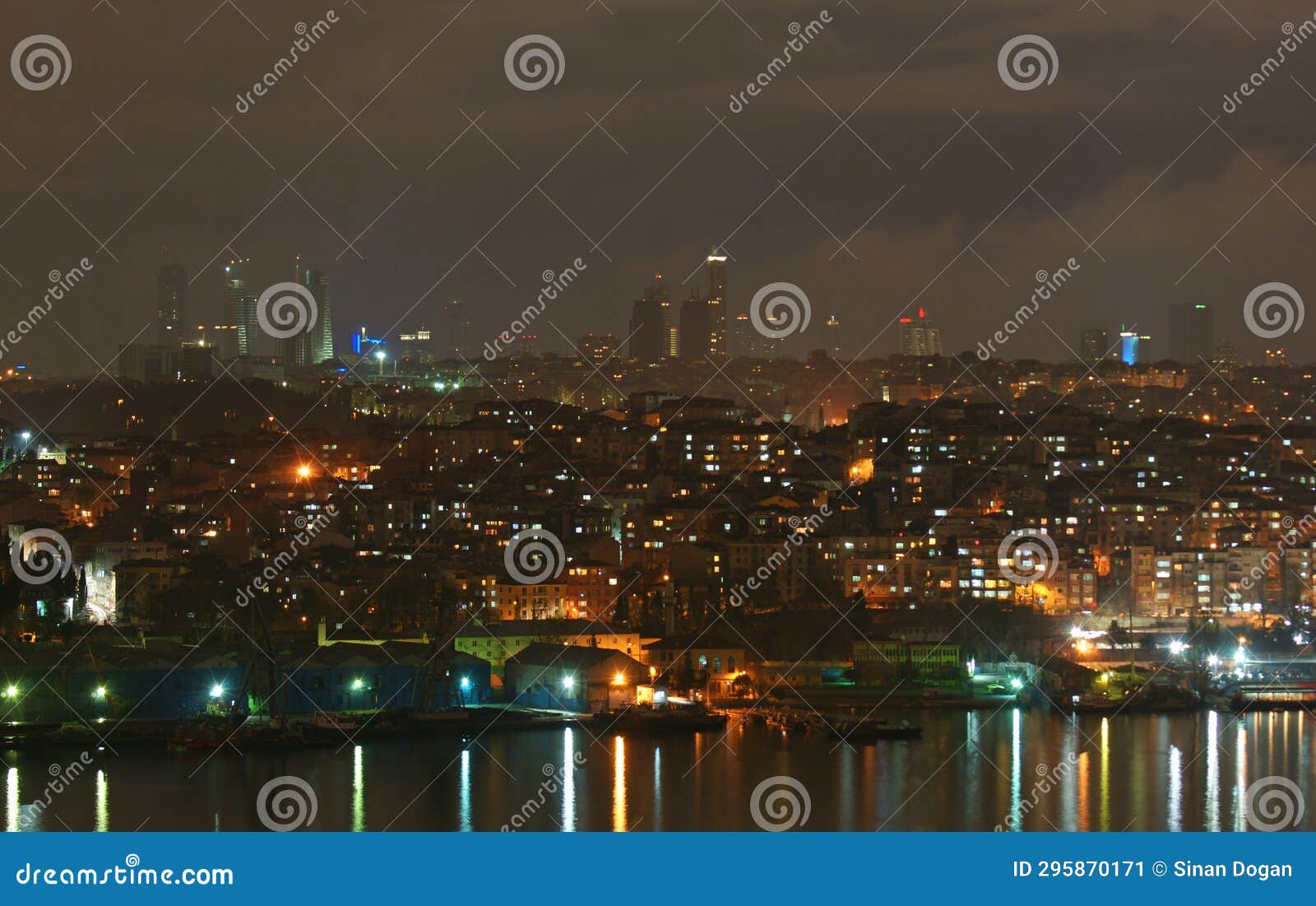 Istanbul night stock image. Image of city, landscape - 295870171