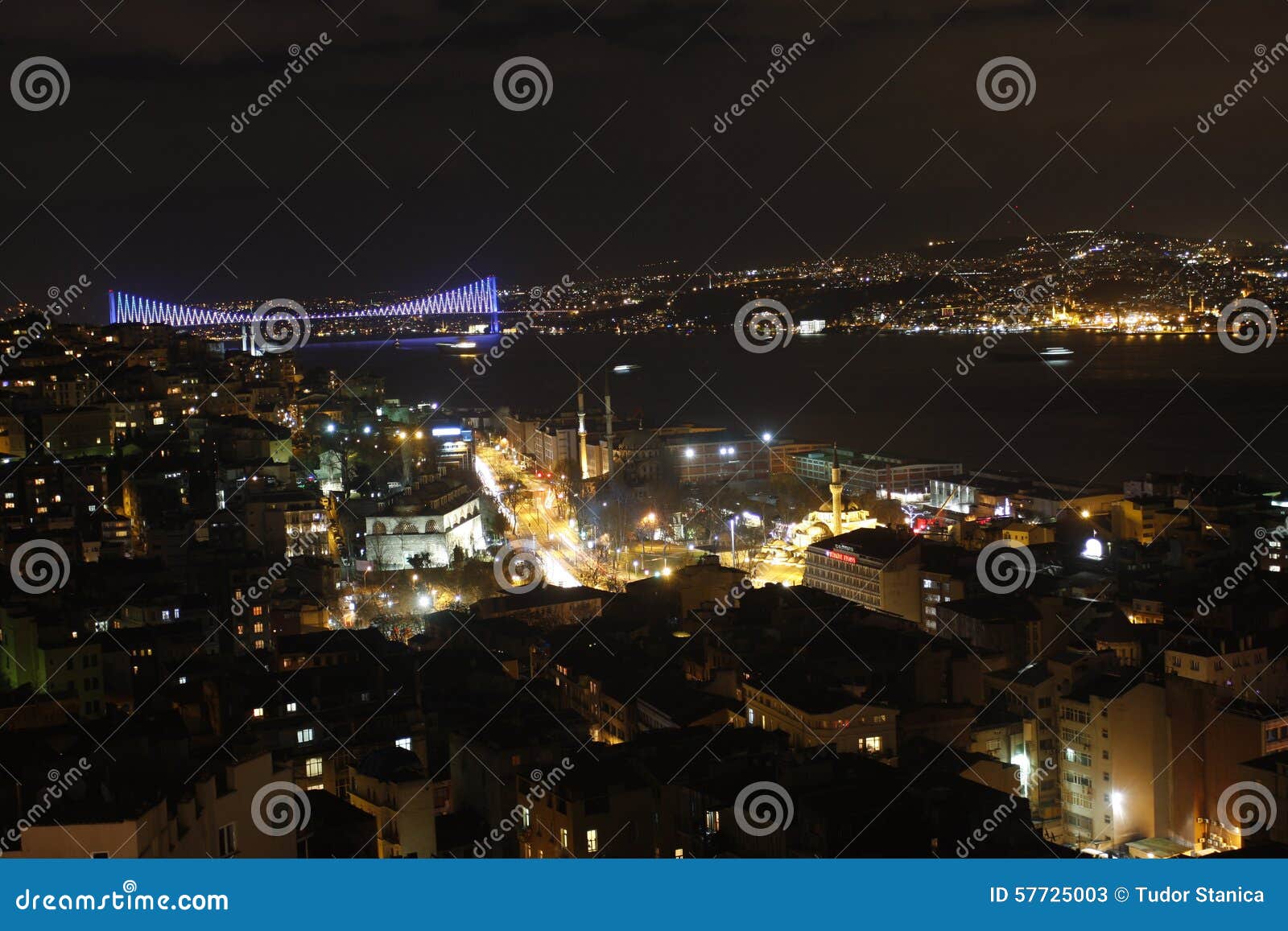 Istanbul-nightview redaktionelles stockfoto. Bild von horizont - 57725003