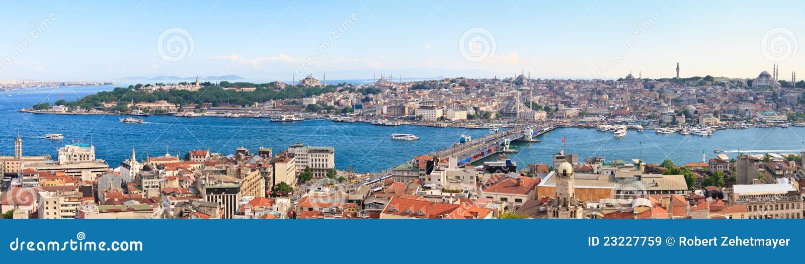 Istanbul Panoramic View stock image. Image of landmark - 23227759