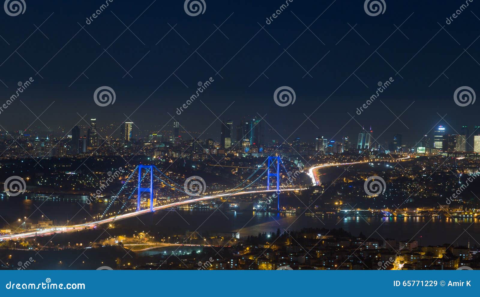 Istanbul Panoramic View at Night Stock Image - Image of capital ...