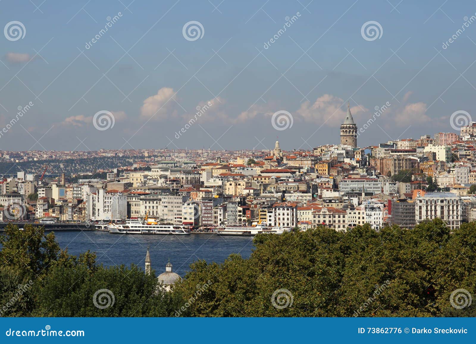 Istanbul panoramic view stock photo. Image of famous - 73862776