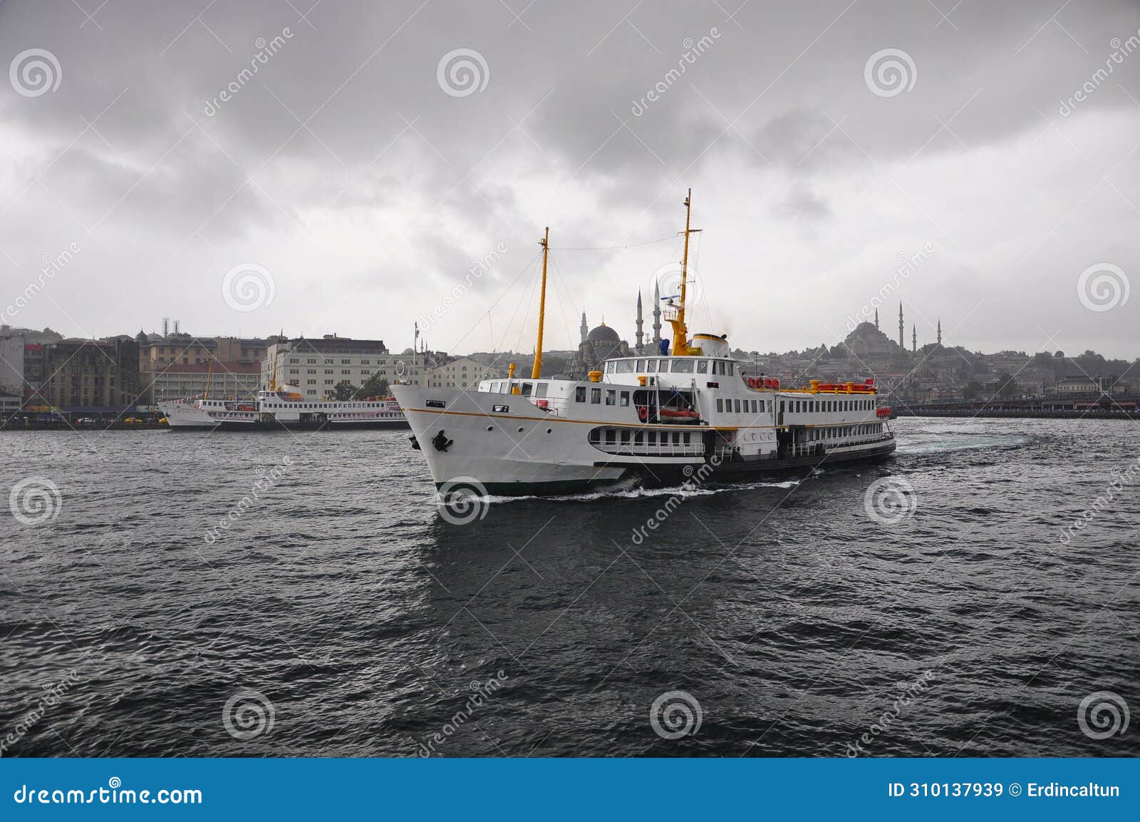 Istanbul passenger ferries stock image. Image of city - 310137939