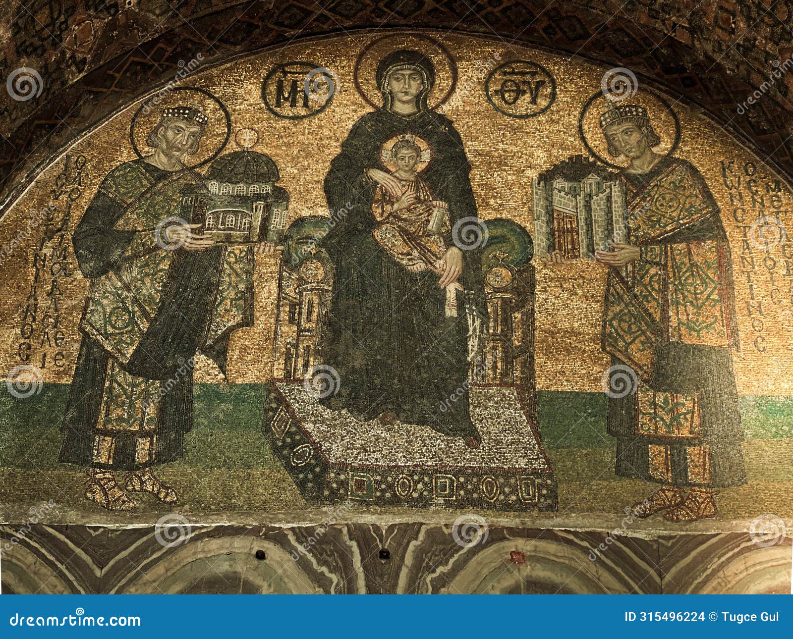 Istanbul Hagia Sophia Museum Icons Roman Emperors and Mother Mary ...