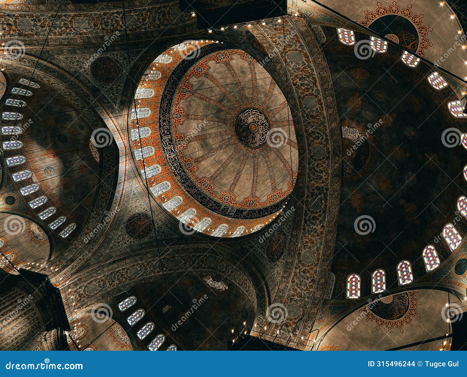 Istanbul Sultanahmet Blue Mosque Interior Design Dome and Semi Domes ...