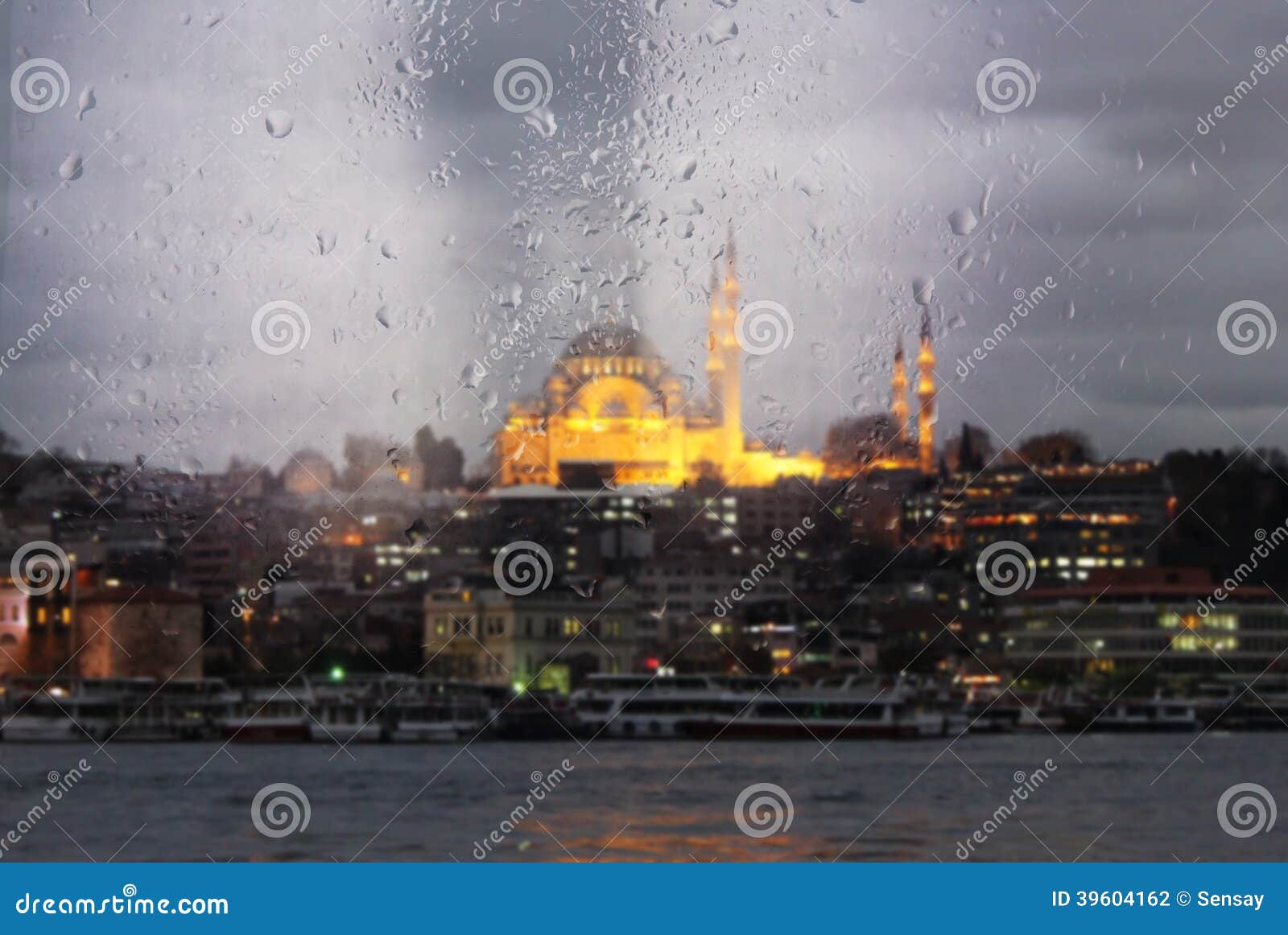 Istanbul after rain stock photo. Image of building, lights - 39604162