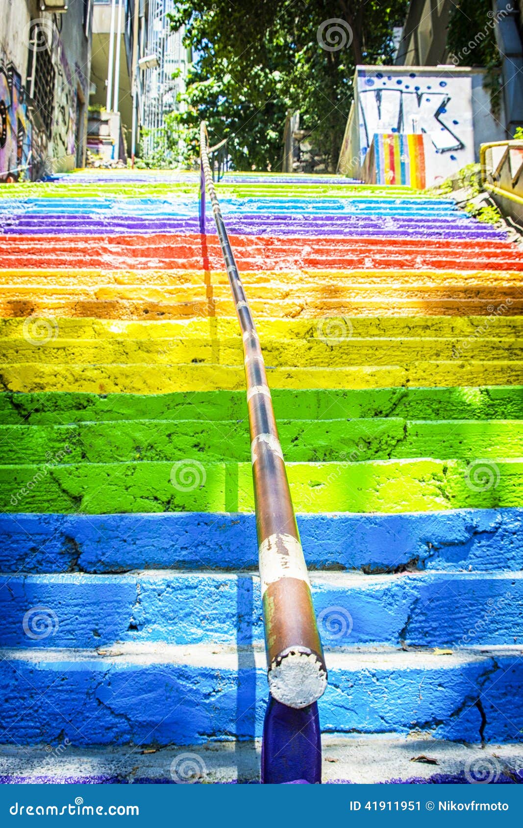 Istanbul rainbow stairs stock image. Image of freedom - 41911951
