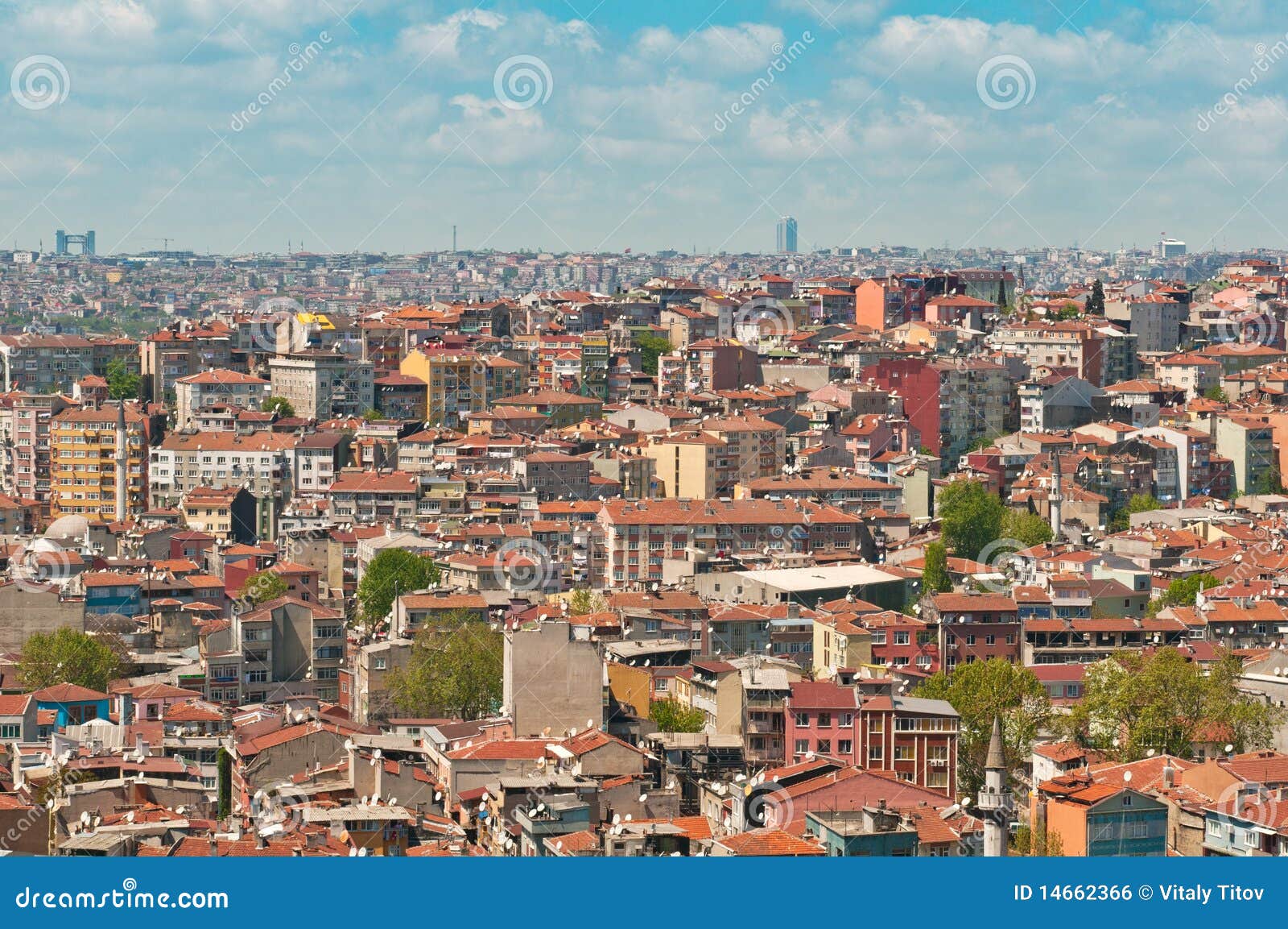 Istanbul rooftops stock photo. Image of cityscape, high - 14662366