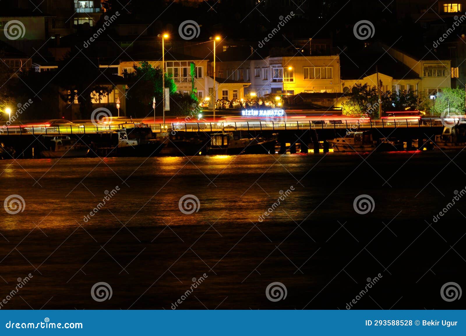Istanbul Sariyer Beach Night View - Long Exposure Editorial Stock Photo ...