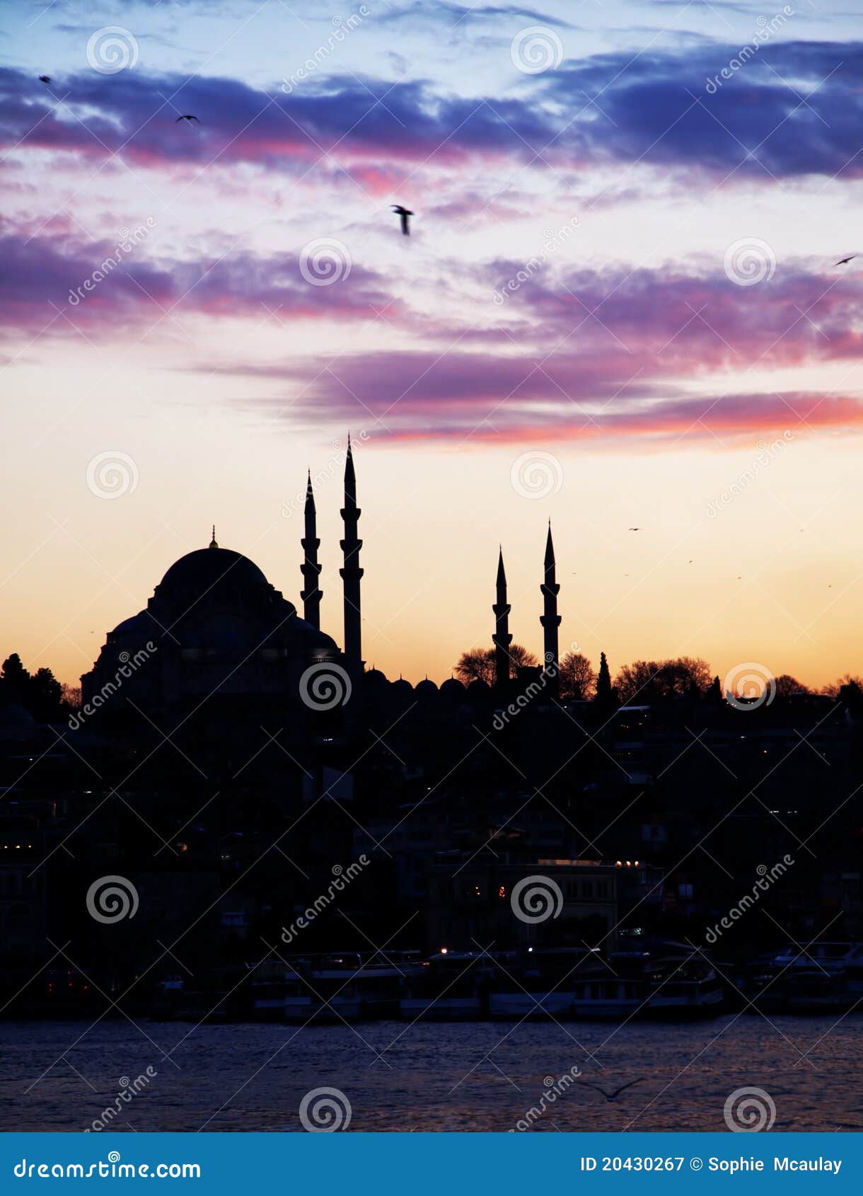 Istanbul silhouette stock image. Image of landmark, night - 20430267