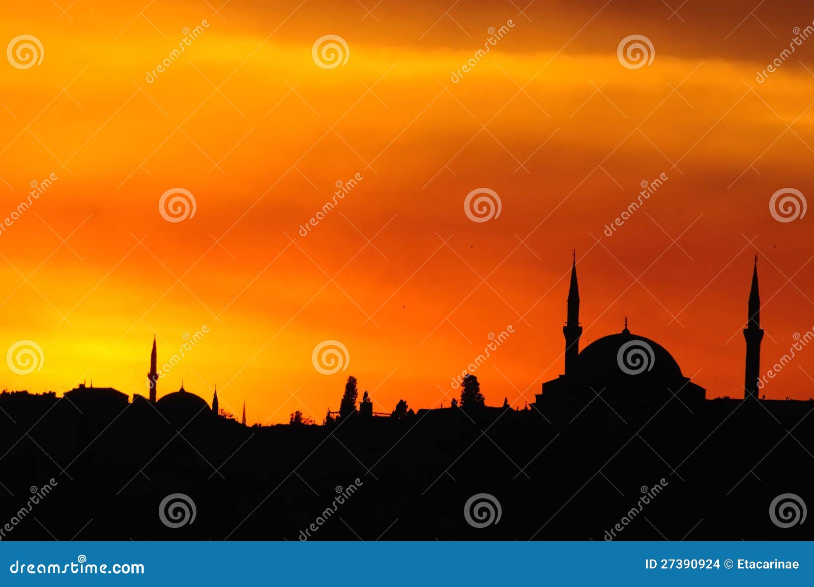 Istanbul silhouette stock photo. Image of sunset, colour - 27390924