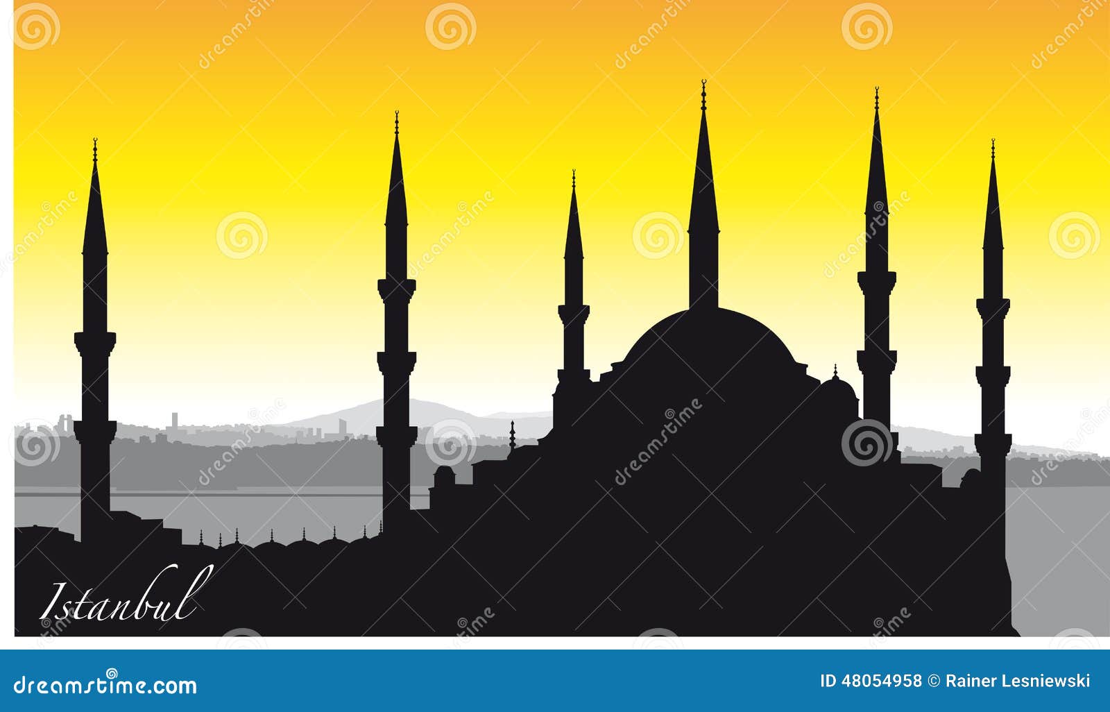 Istanbul Silhouette stock vector. Illustration of graphic - 48054958