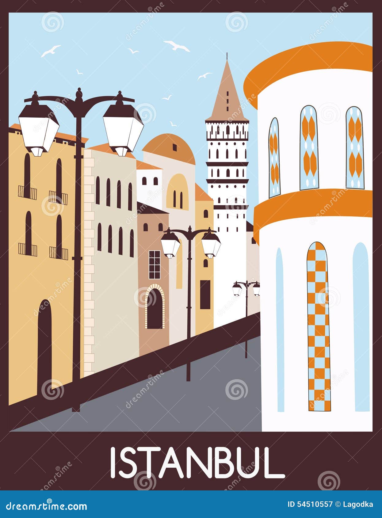 Istanbul street. stock vector. Illustration of istanbul - 54510557
