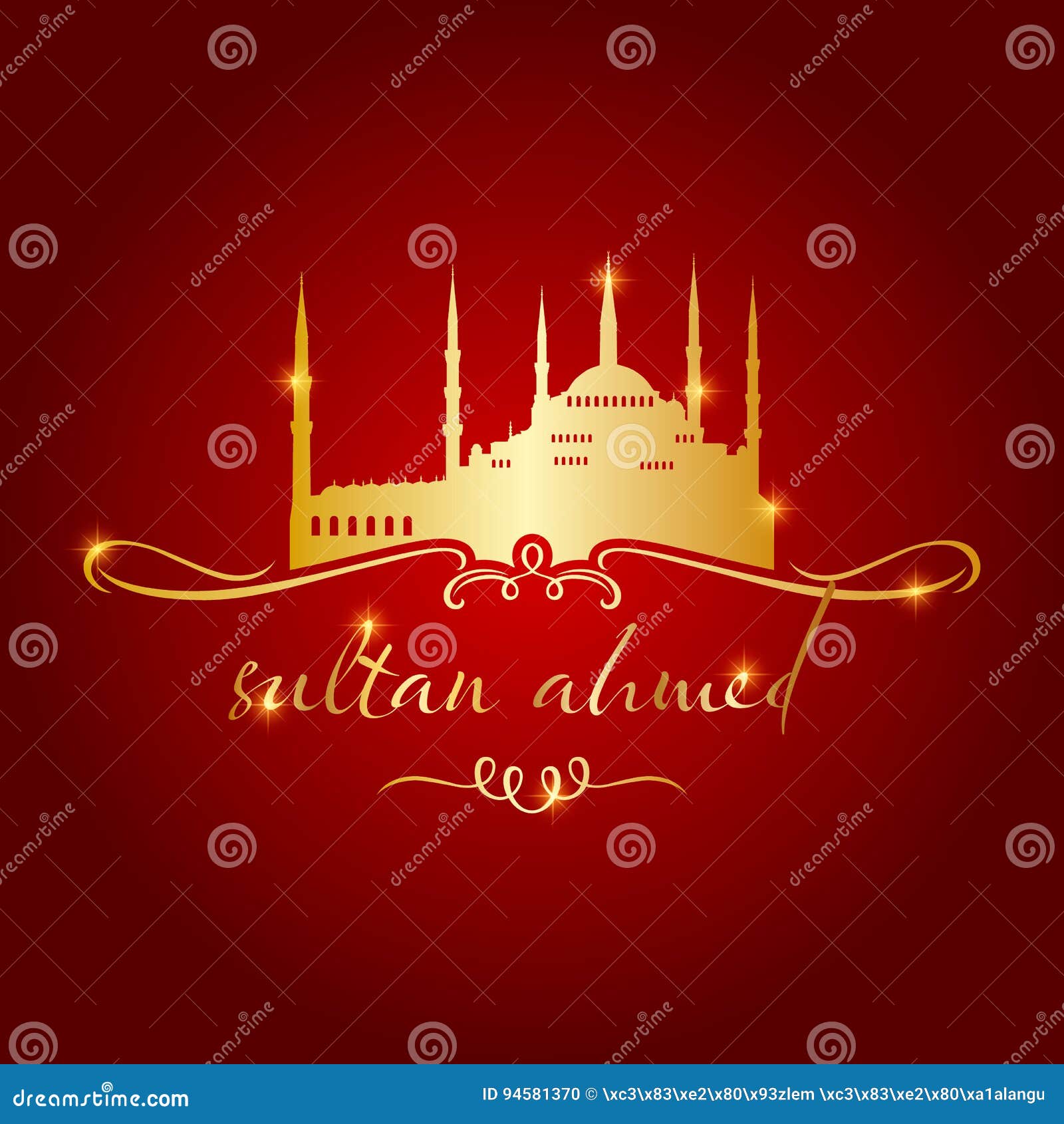 Istanbul Sultan Ahmed Mosque Logo, Icon and Symbol Vector Illustration ...