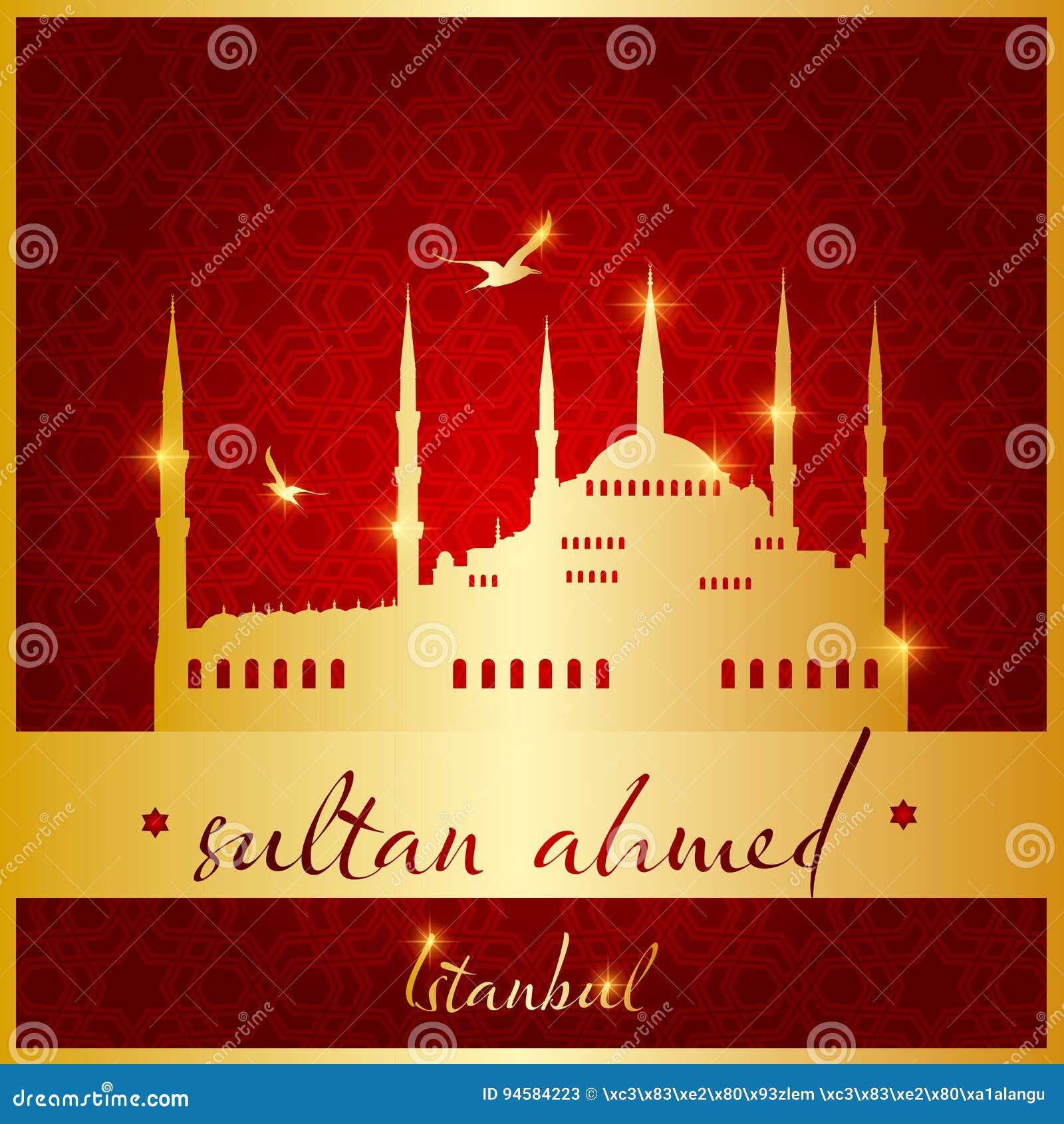 Istanbul Sultan Ahmed Mosque Logo, Icon and Symbol Vector Illustration ...