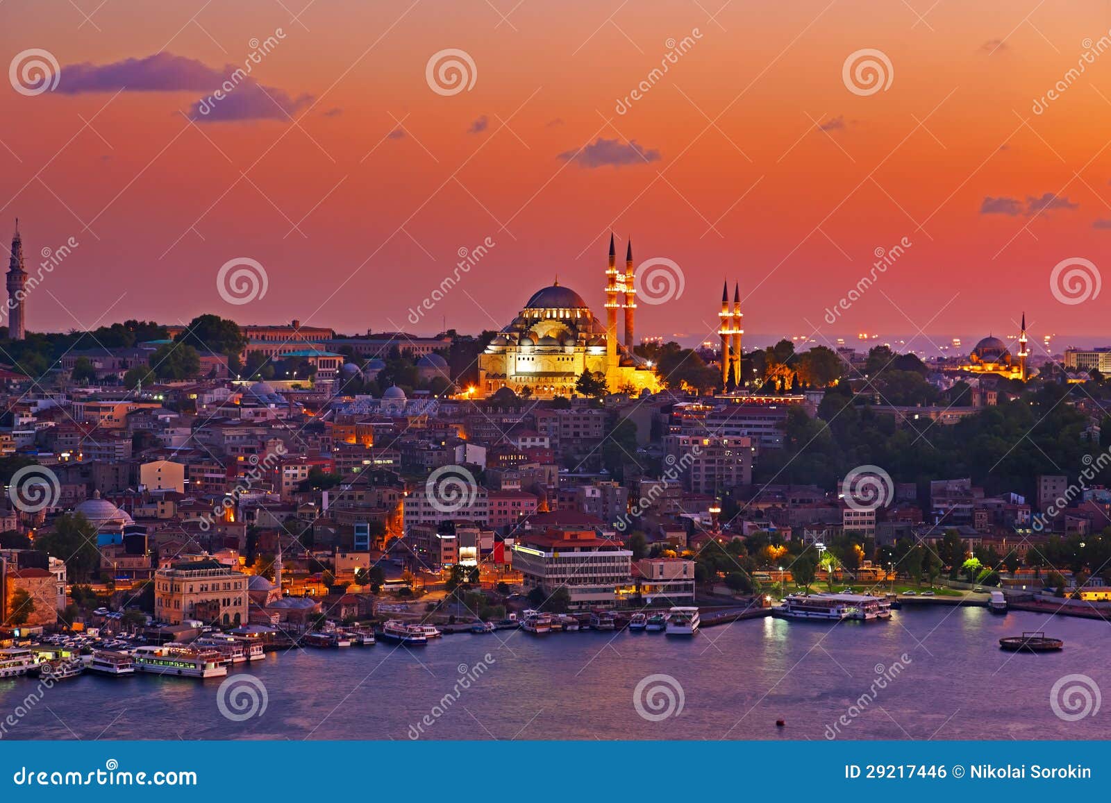 Istanbul sunset stock photo. Image of city, downtown - 29217446