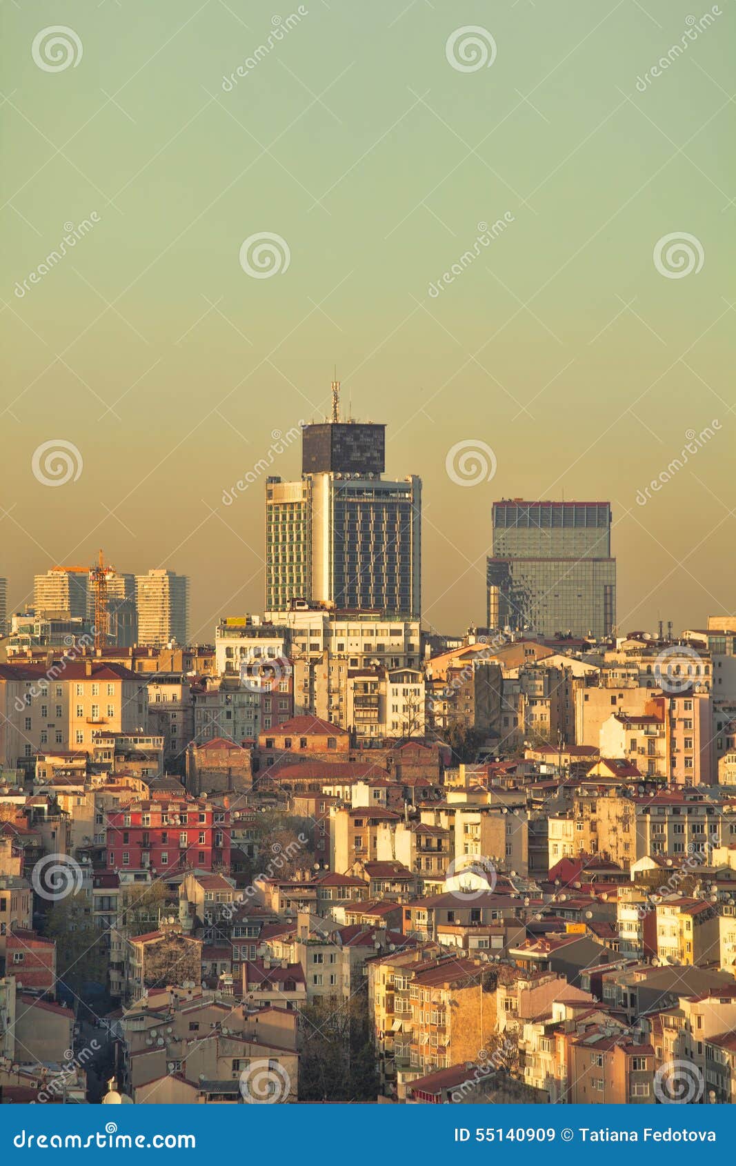 Istanbul Sunset Panorama stock image. Image of outstanding - 55140909