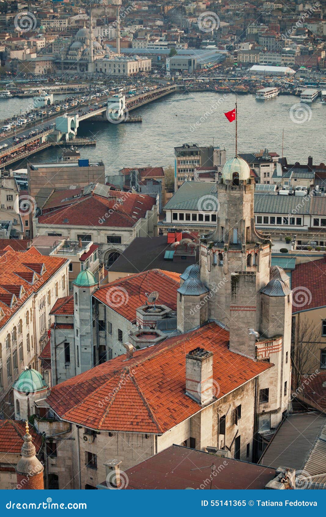 Istanbul Sunset Panorama stock image. Image of historic - 55141365