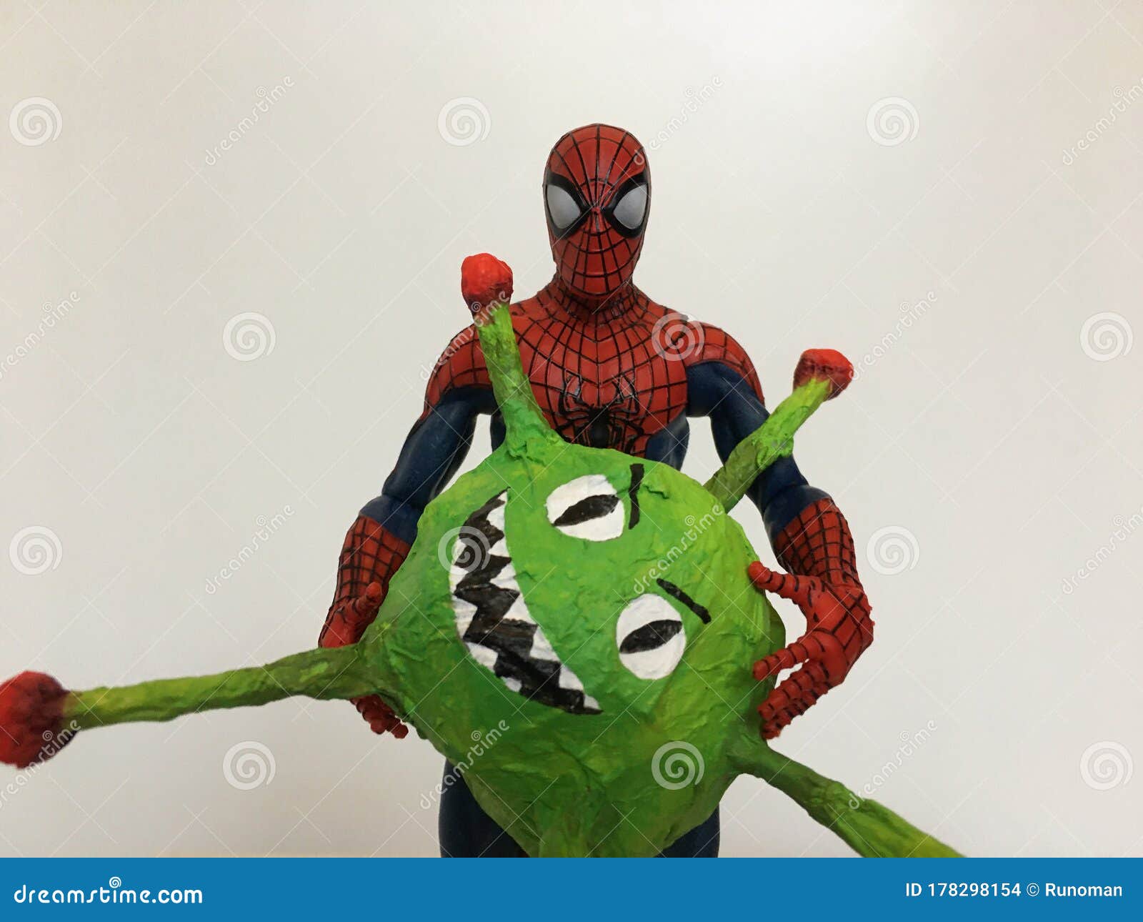 Spider-Man VS the virus editorial stock image. Image of figure - 178298154