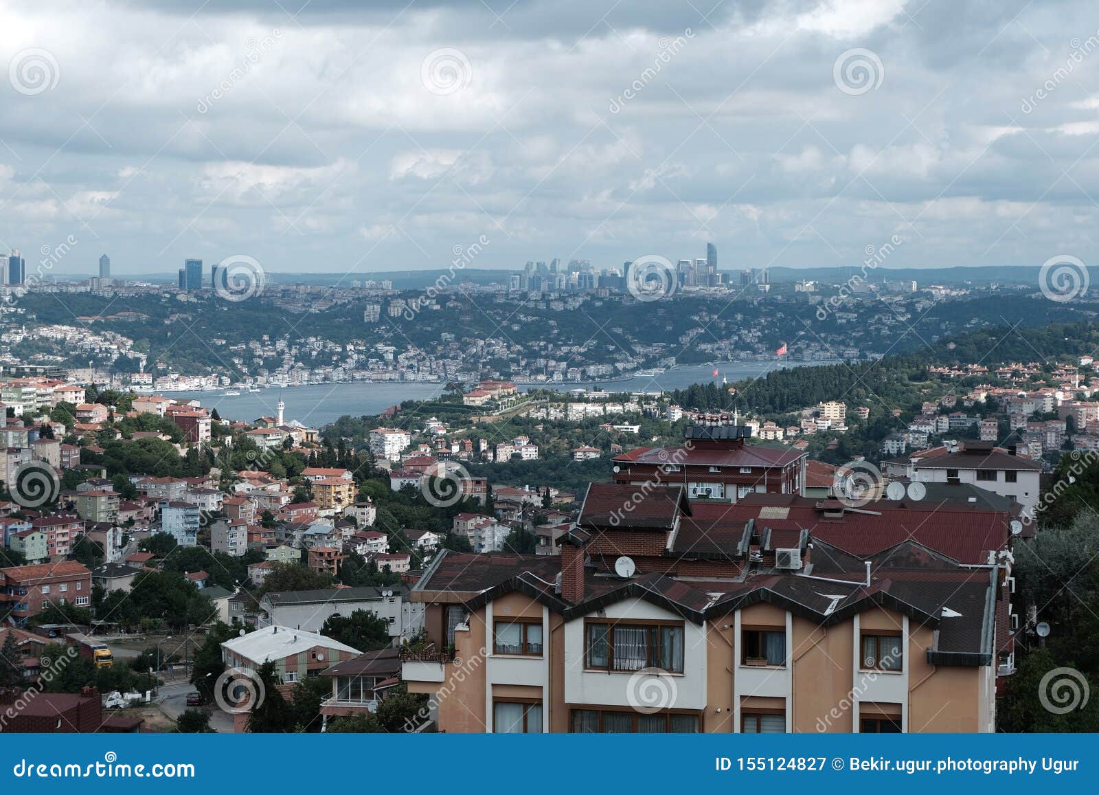 Istanbul, Turkey - August 04, 2019: Istanbul Cityscape Bosphorus ...