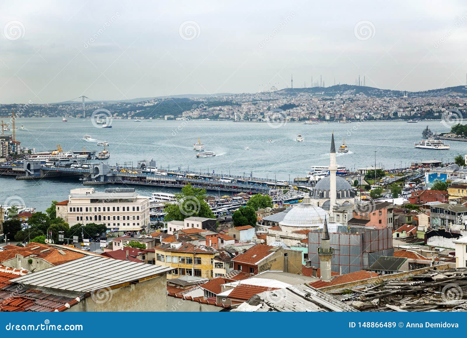 Istanbul, Turkey, 05/22/2019: Beautiful Top View of the Bosphorus and ...
