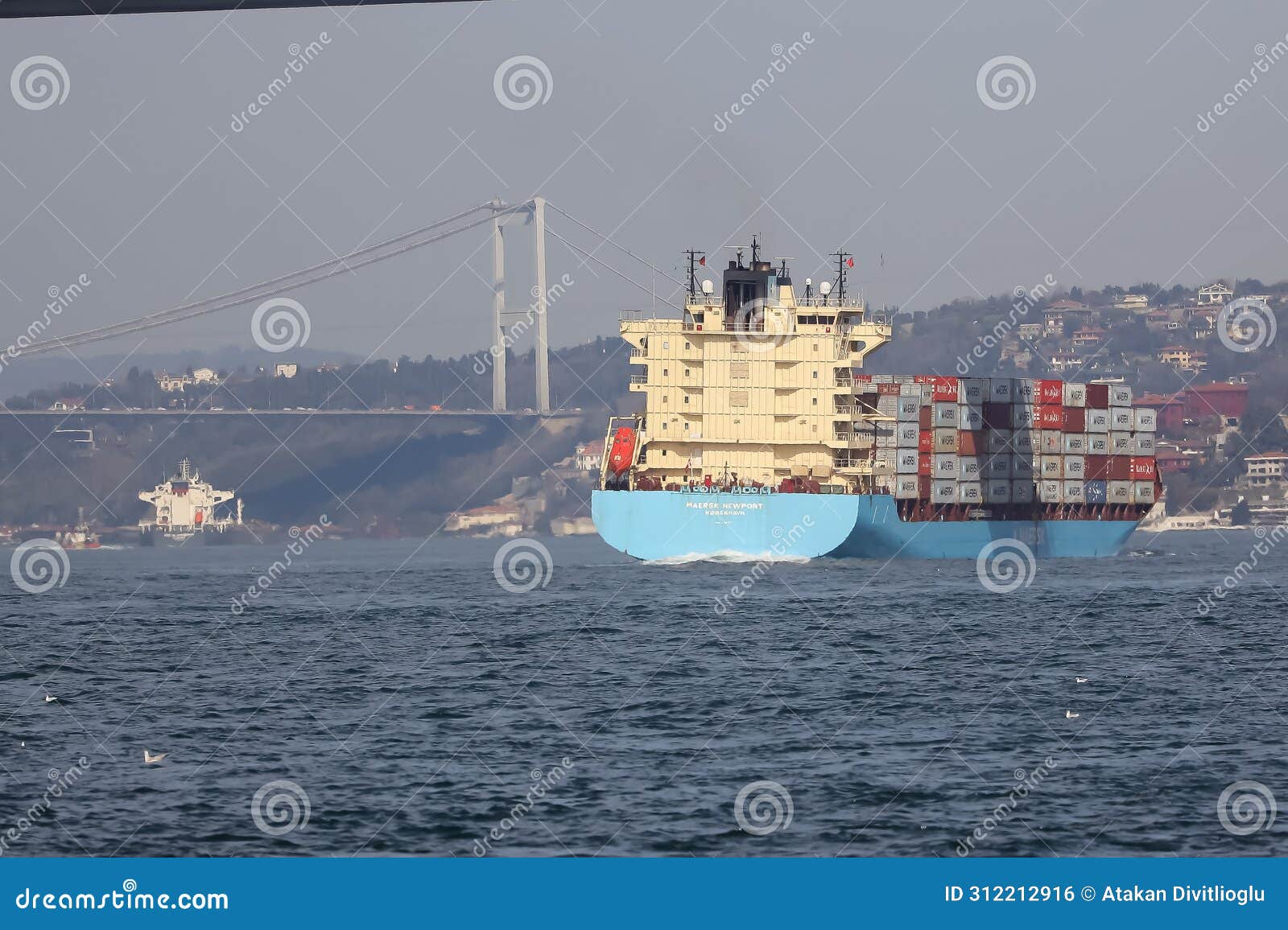 11-03-2024 Istanbul-Turkey: Cargo Ship Passing through the Bosphorus ...