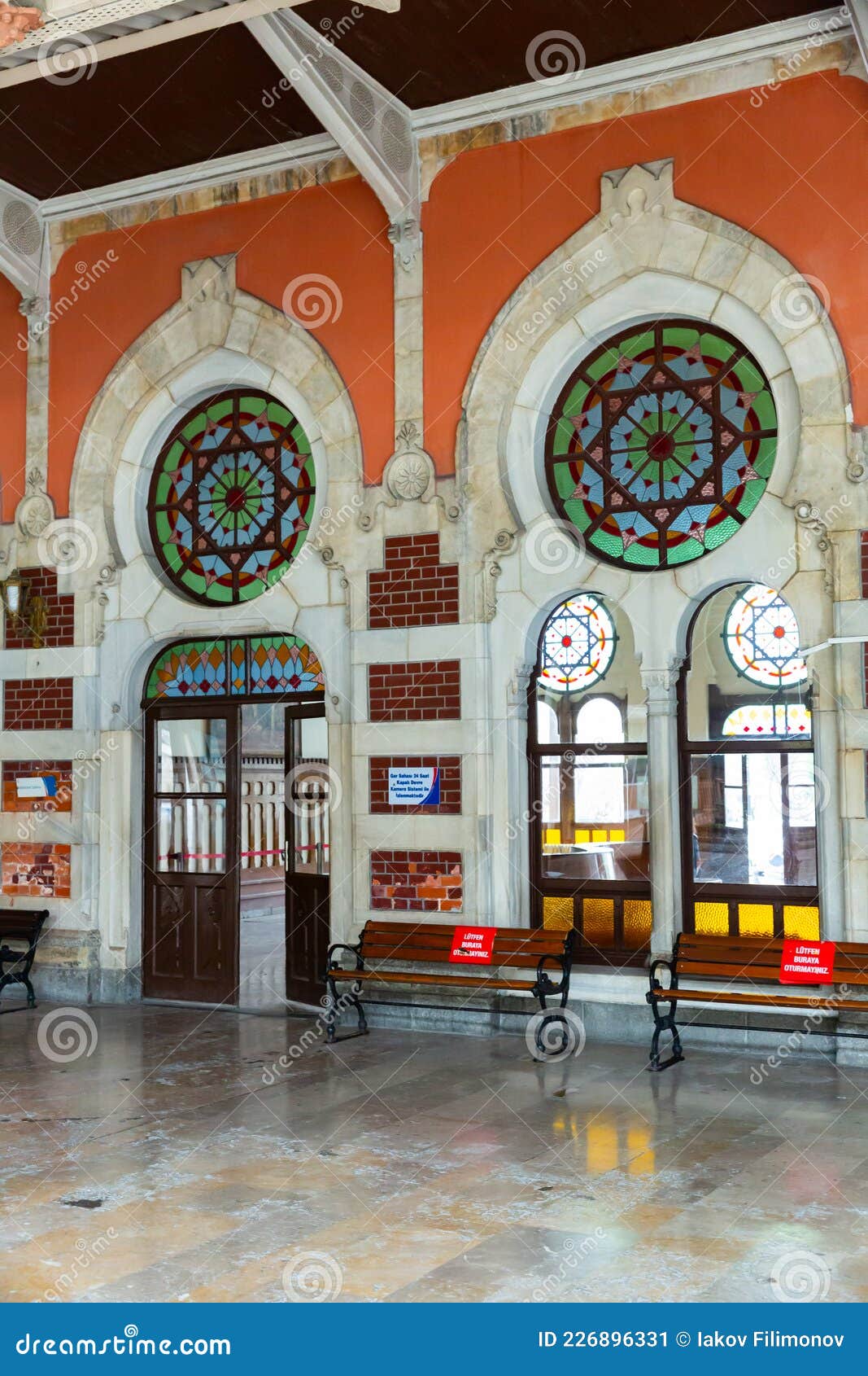 ISTANBUL, TURKEY - JANUARY 14, 2021: Interior of Central Train Station ...