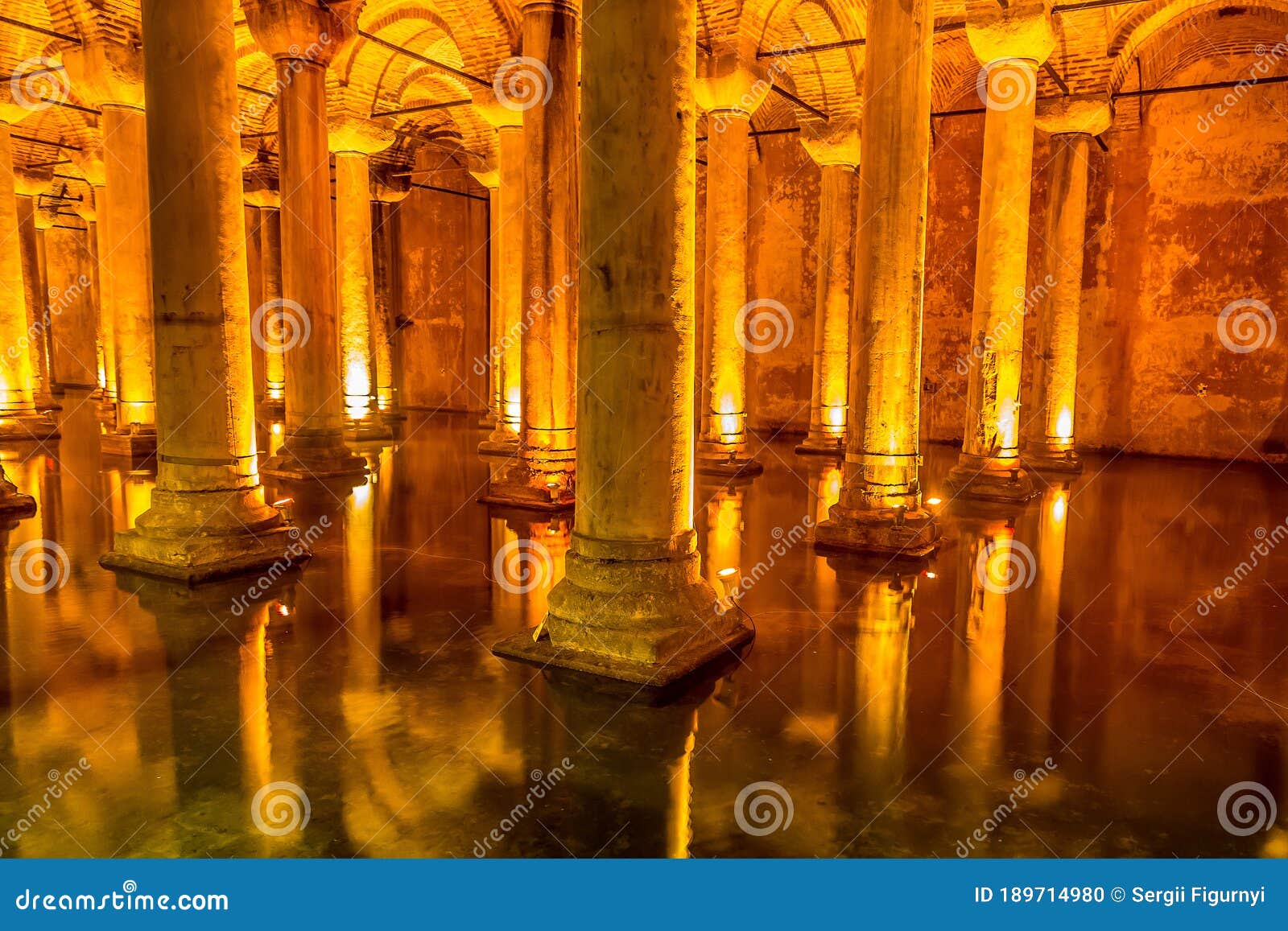 Basilica Cistern stock photo. Image of stone, turkey - 189714980