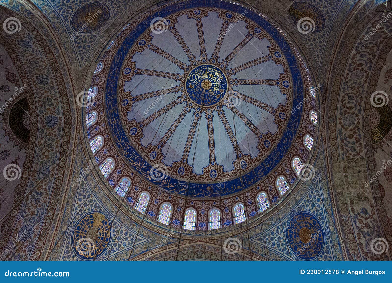 Inside View of the Main Dome of the Blue Mosque Editorial Stock Photo ...