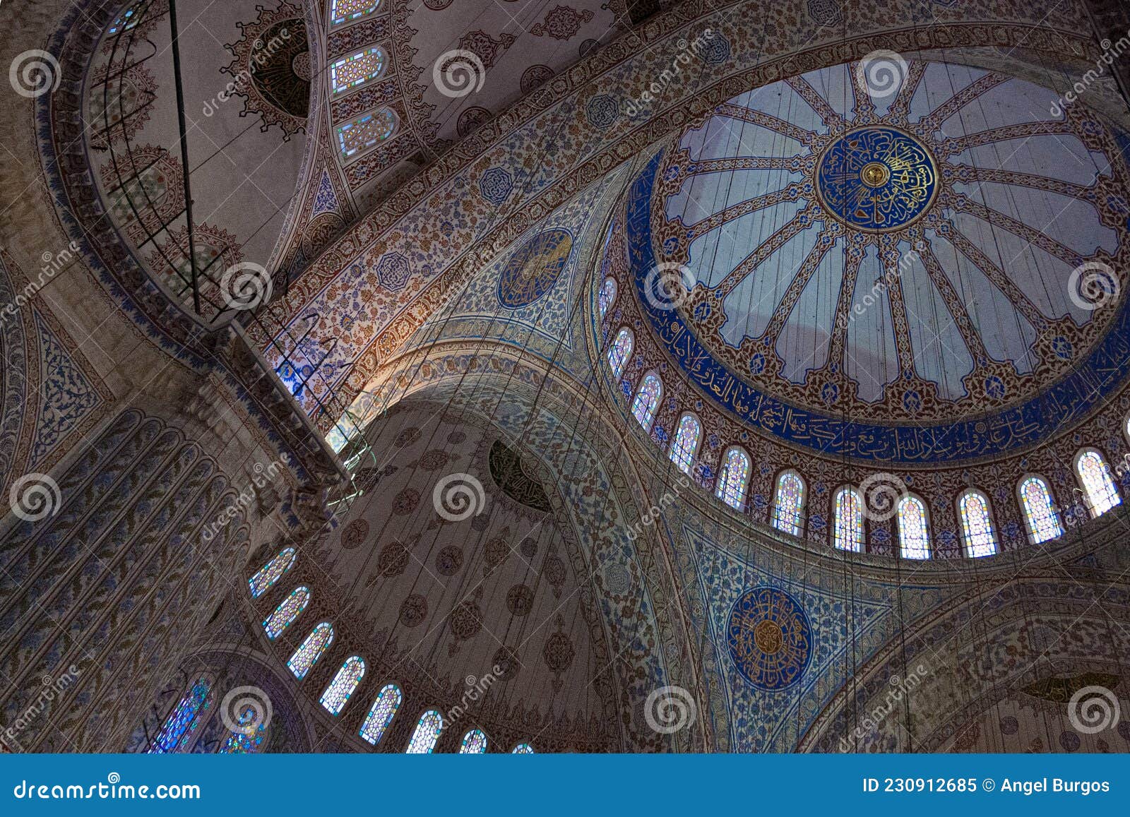Interior of the Blue Mosque Ceiling Editorial Image - Image of islam ...
