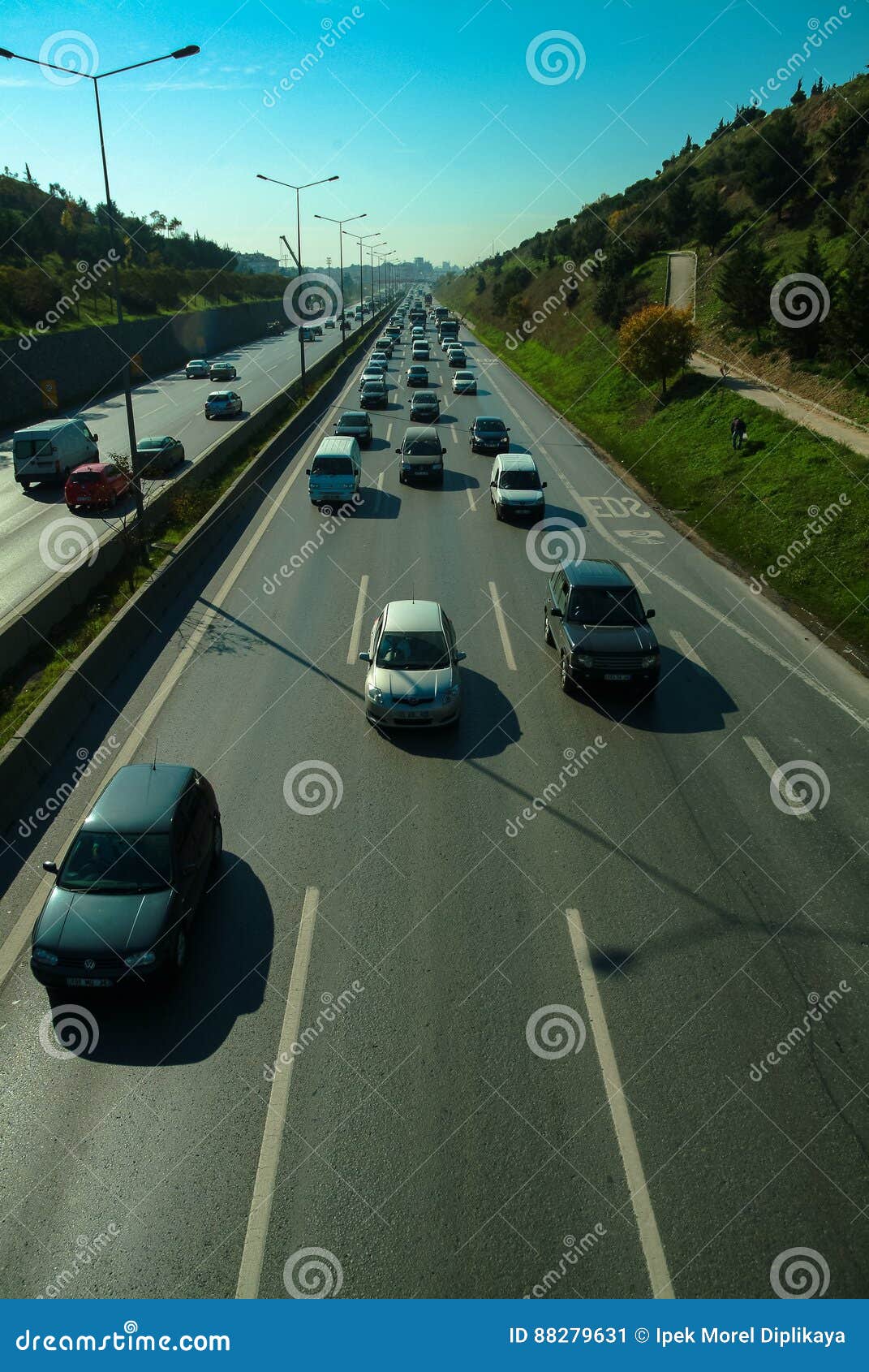 Istanbul, Turkey - November 10, 2009: Traffic Jam on the Highway ...