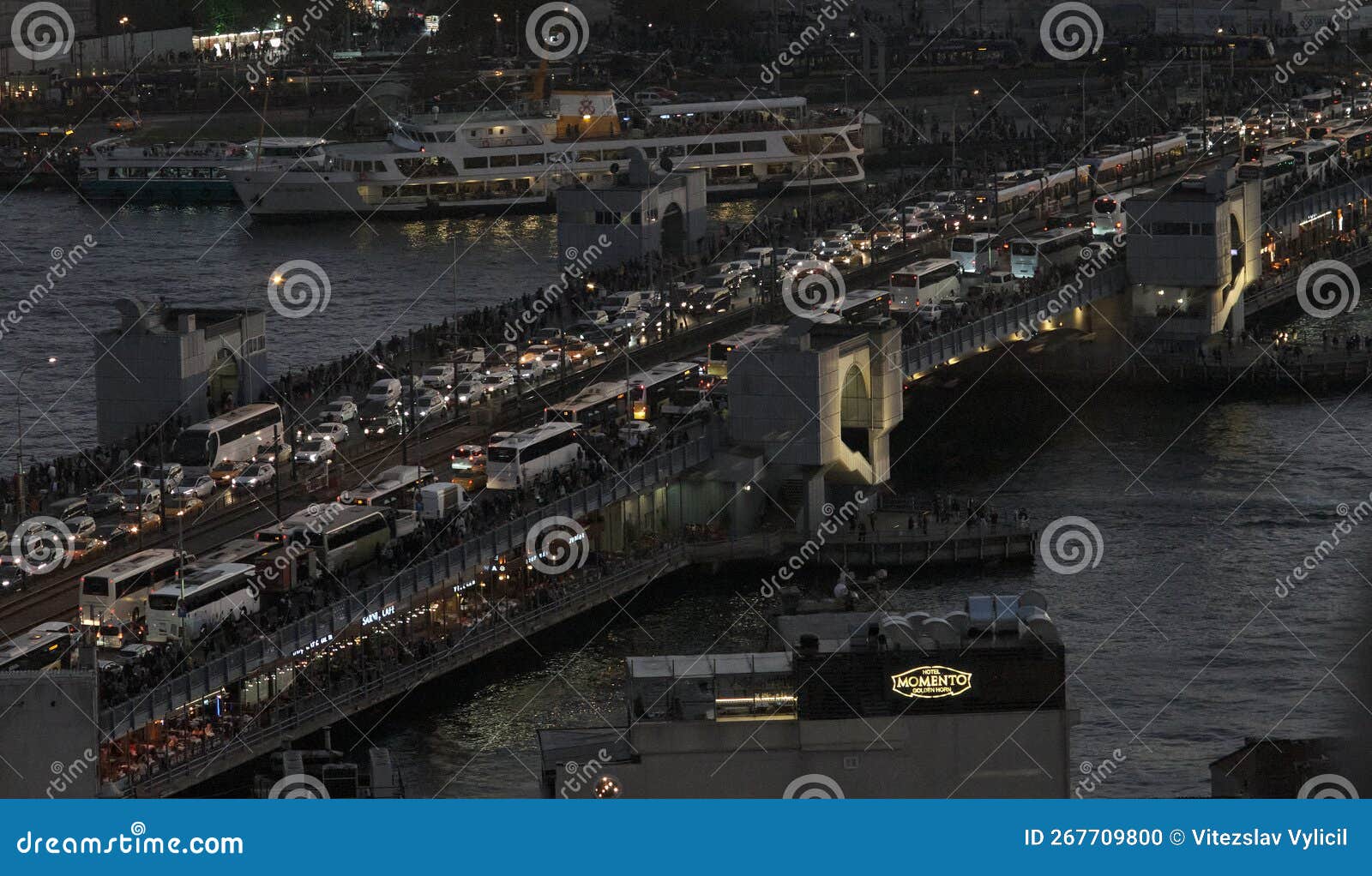 Istanbul, Turkey – October 29, 2022. Traffic Jam at the Galata Bridge ...