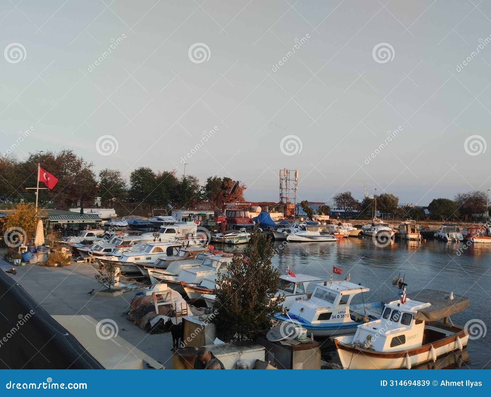 Istanbul, Turkey. Speed Boat on a Dock at Dusk Editorial Stock Image ...