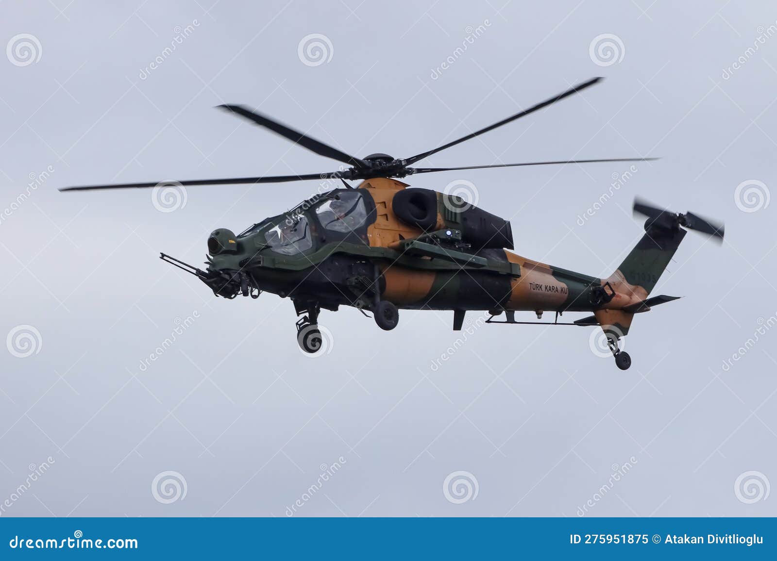 18-04 -2023 Istanbul-Turkey: T129 ATAK Passing through the Bosphorus ...