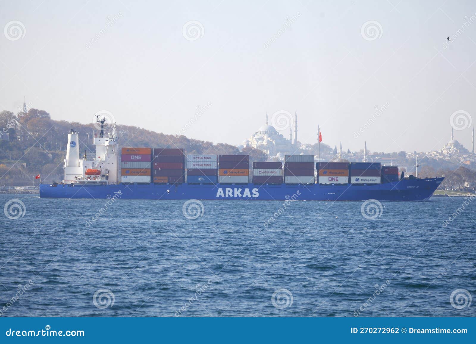 30-10-2021 Istanbul-Turkey: TOMRIZ a Container Ship Stock Photo - Image ...